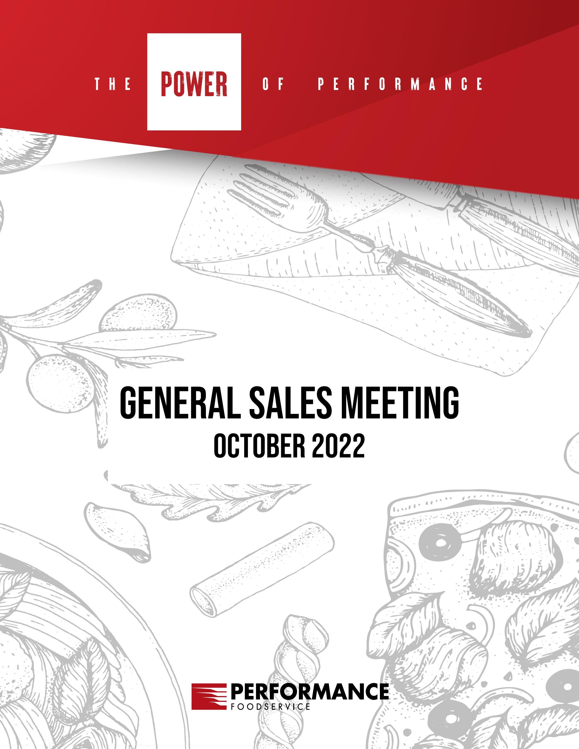 Performance Foodservice - Atlanta 10/7/22 General Sales Meeting Menu ...