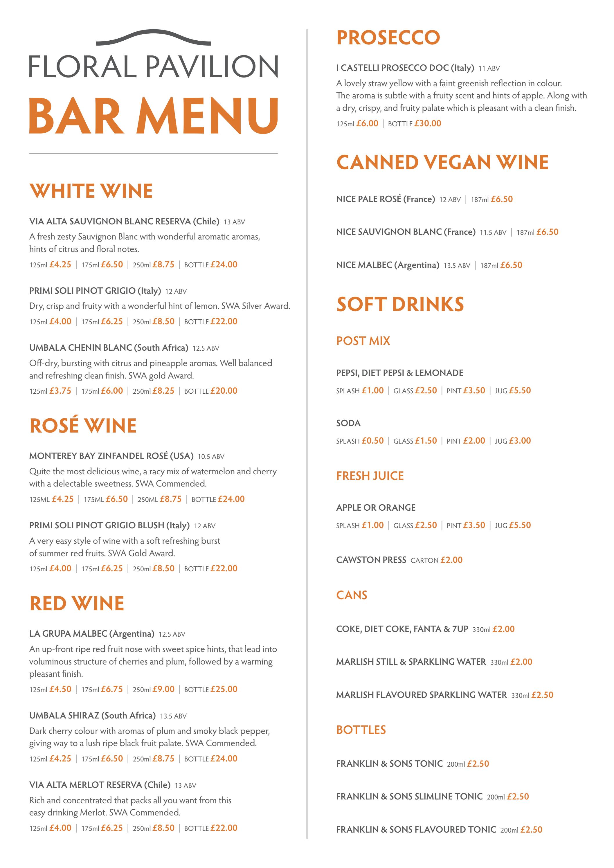 Floral Pavilion Drinks Menu 2022/23 by Floral Pavilion Theatre ...