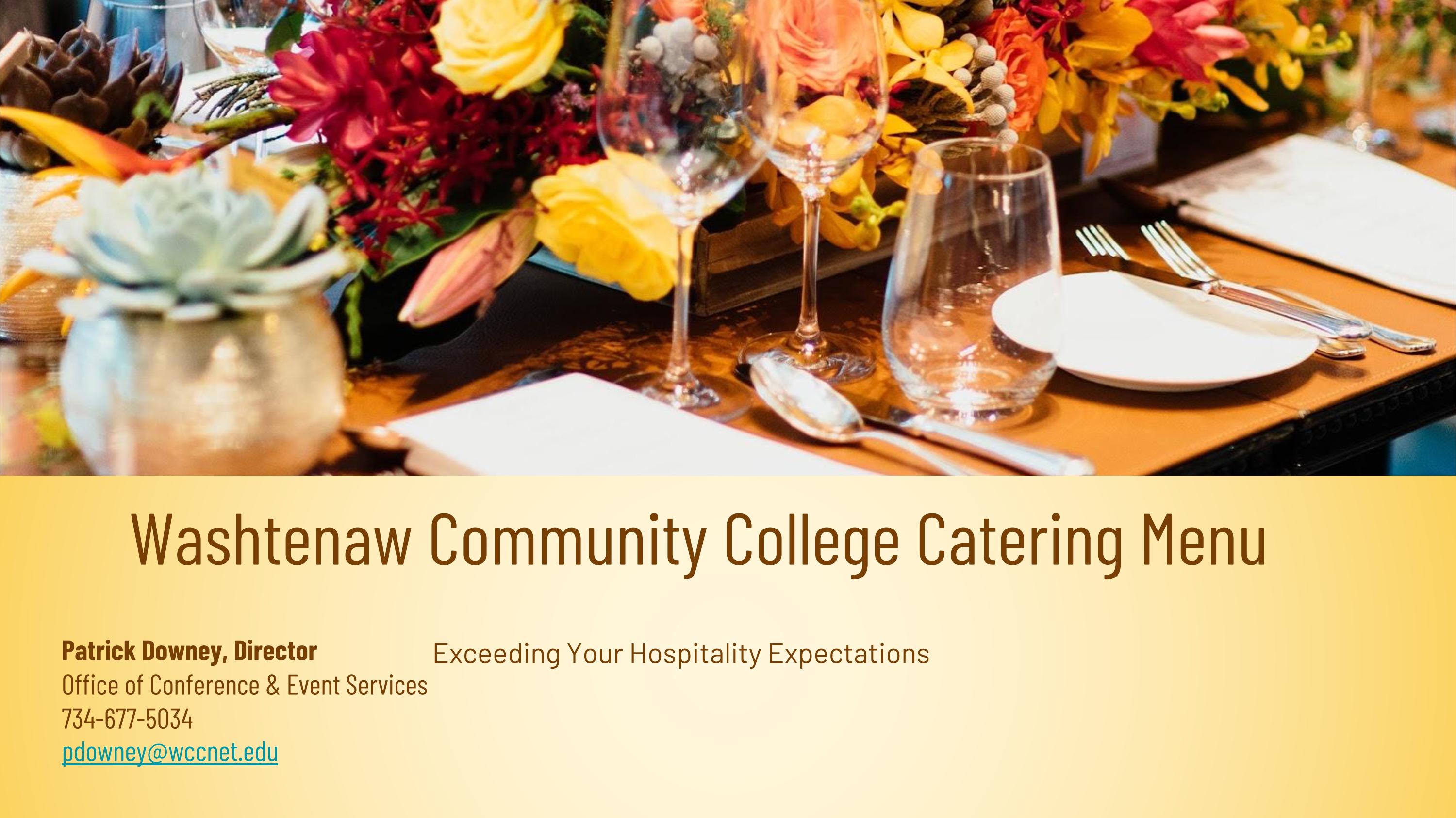 WCC Conference & Event Services Catering Menu by Washtenaw Community ...