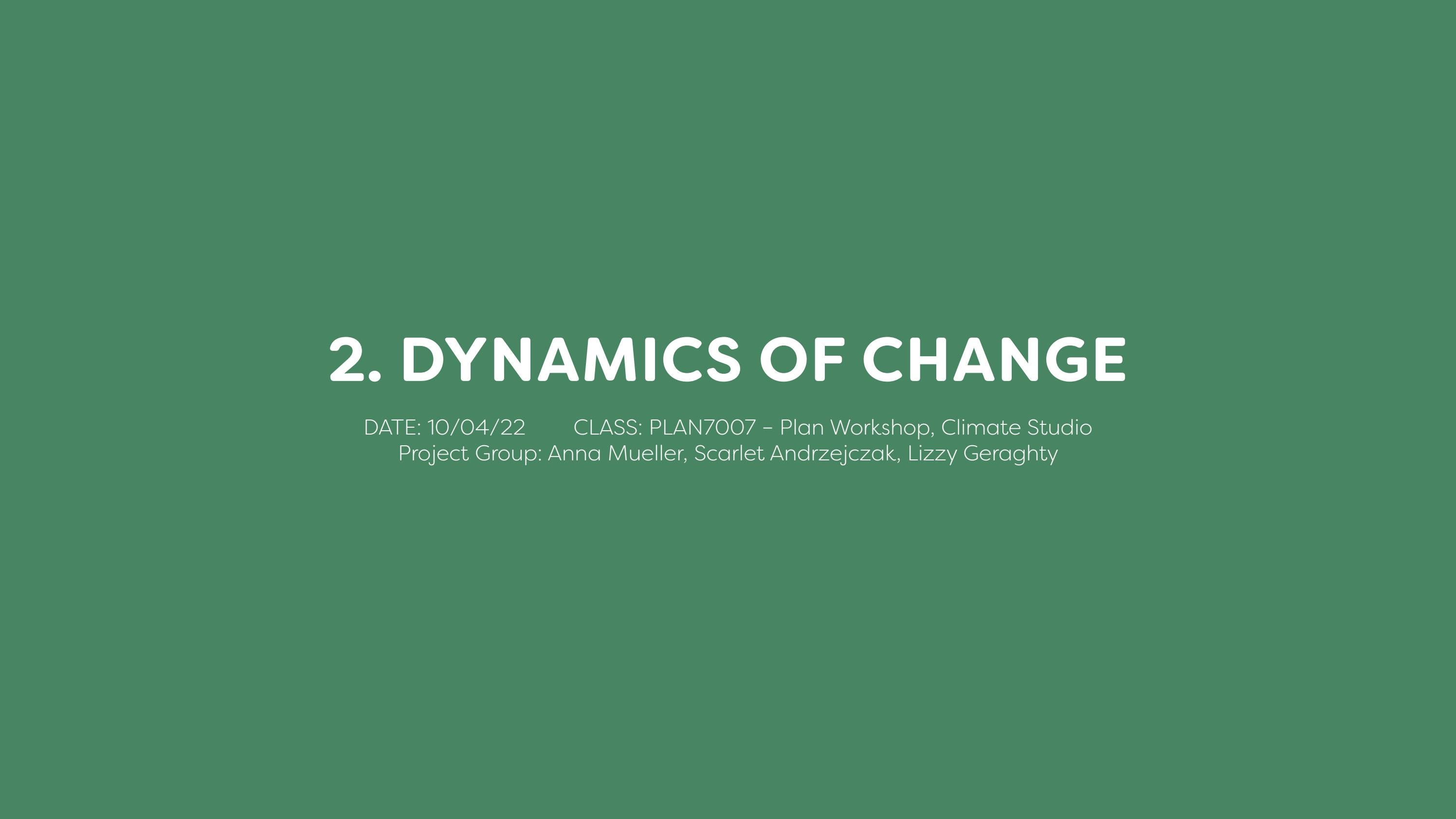 Dynamics of Change | Assignment 2 by Lizzy Geraghty - Issuu