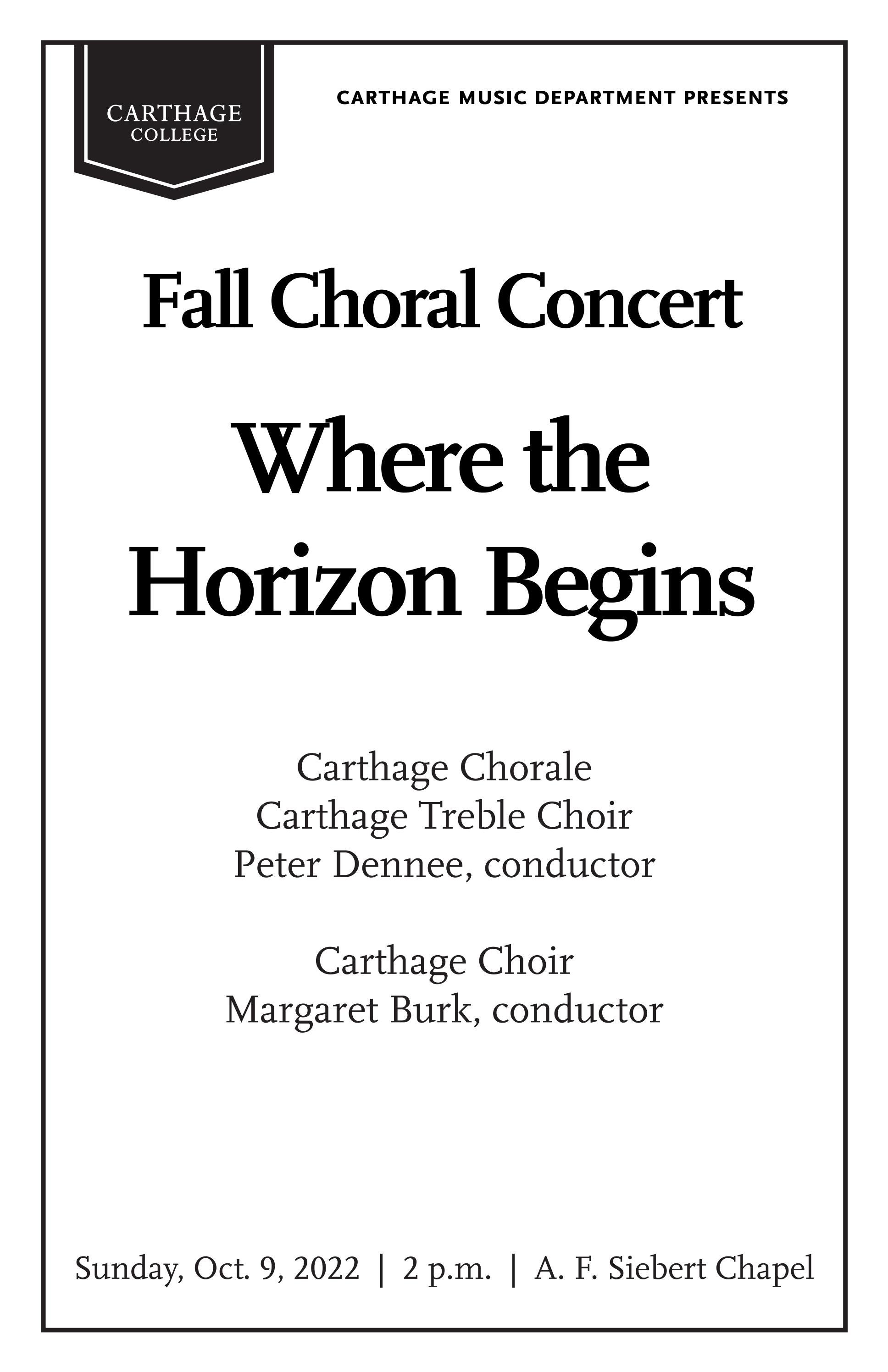 Fall Choral Concert by Carthage College - Issuu