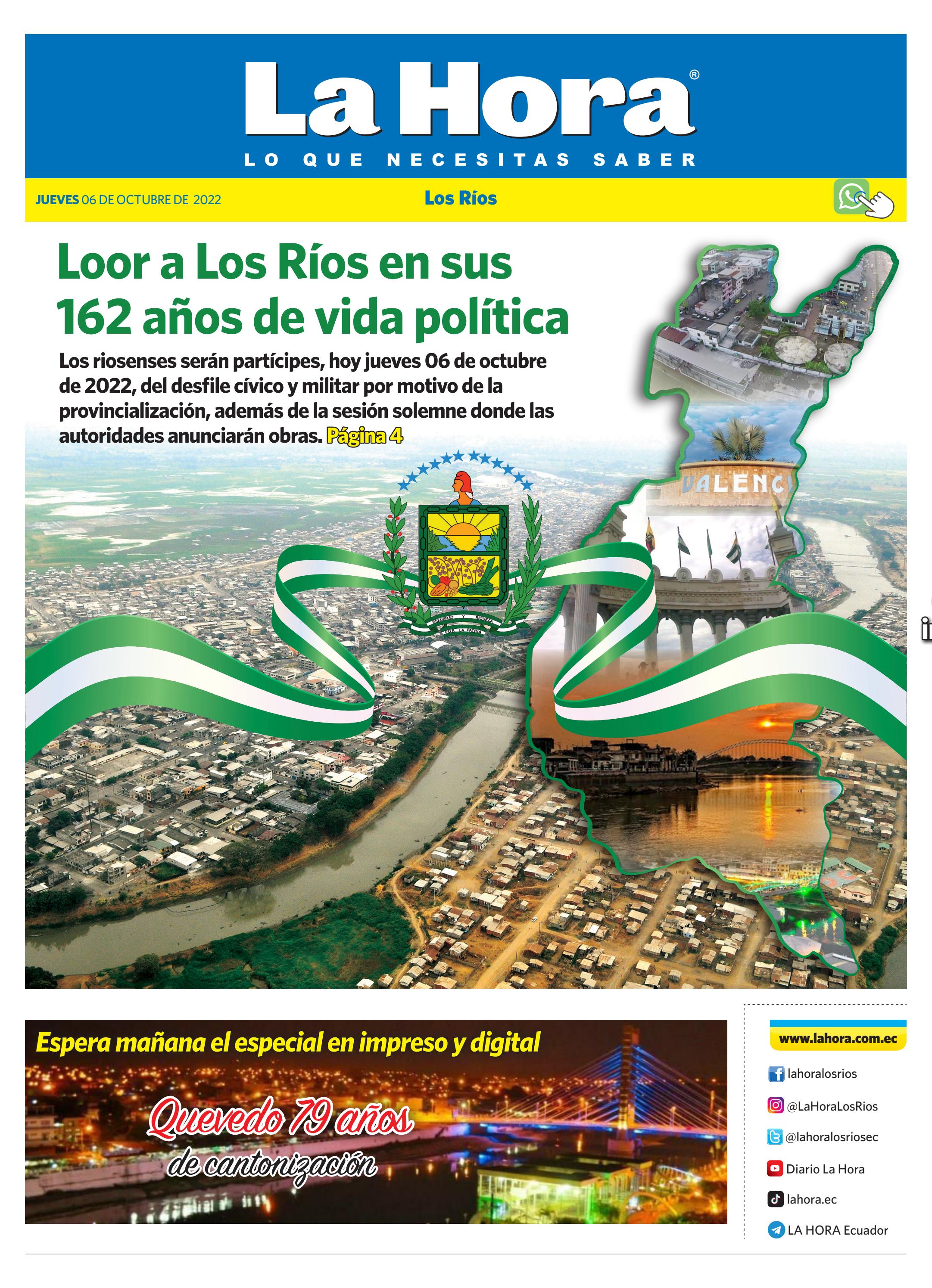 Los Ríos: 06 de octubre, 2022 by LA HORA Ecuador - Issuu