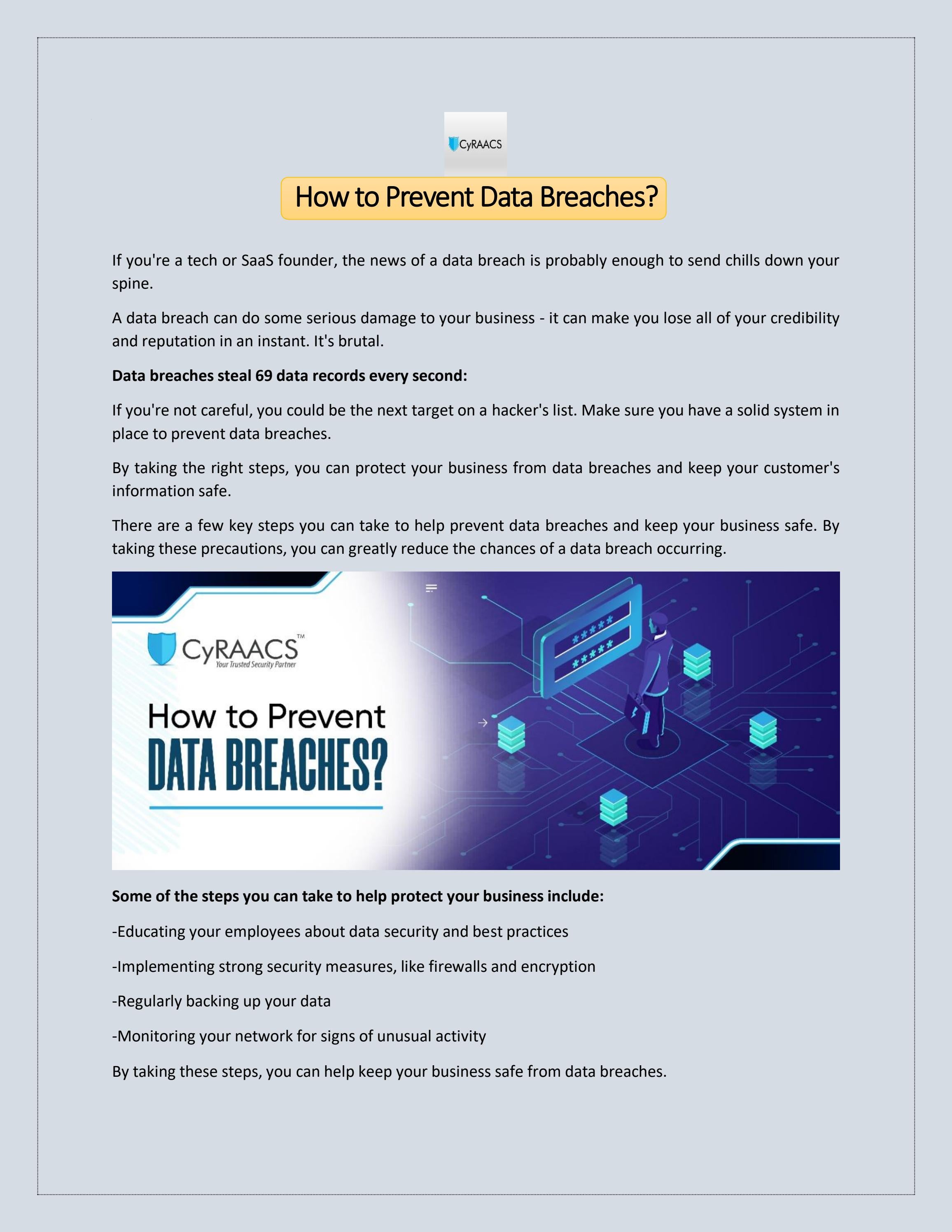 How To Prevent Data Breaches By Cyraacs Issuu