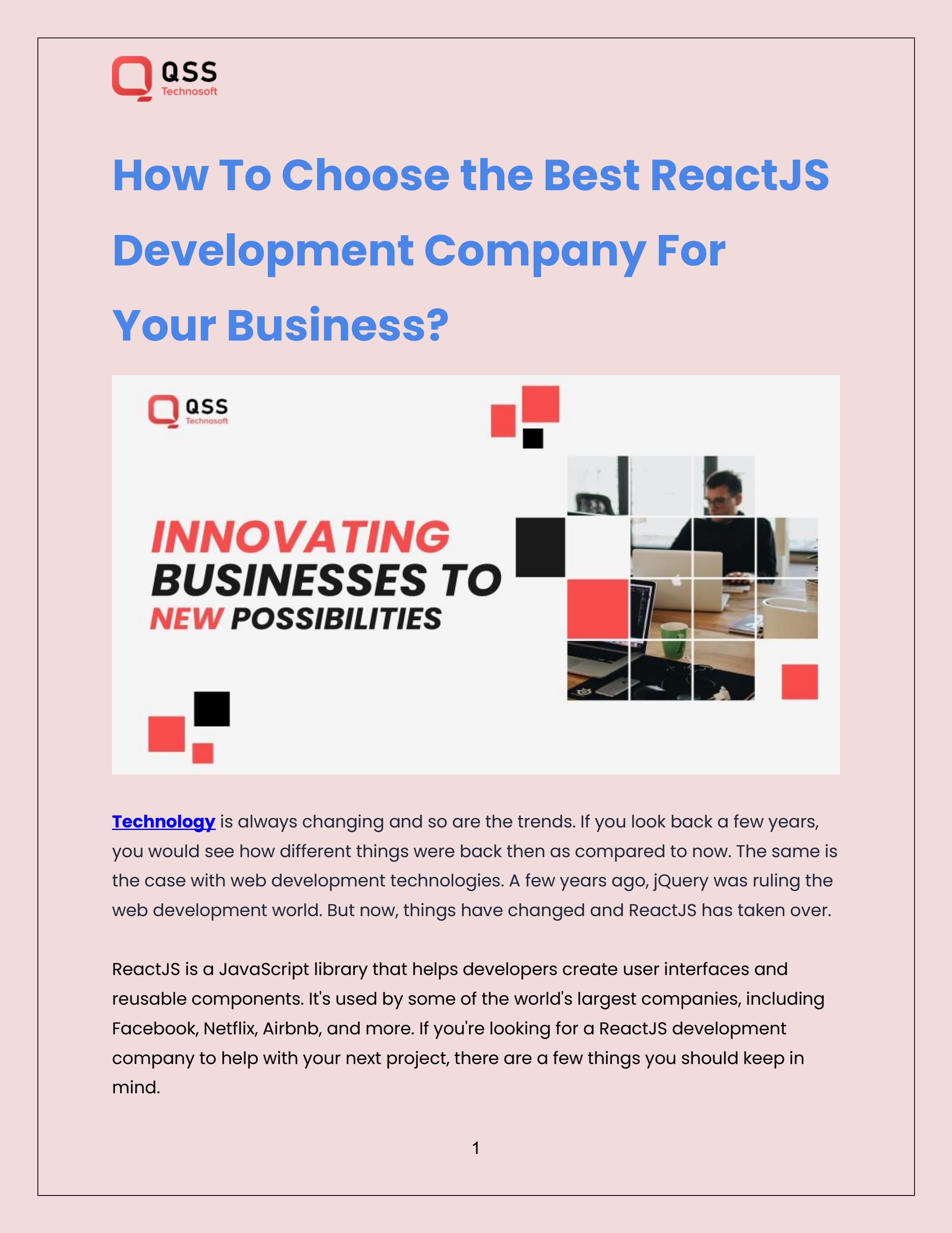 How To Choose the Best ReactJS Development Company For Your Business ... How To Choose the Best ReactJS Development Company For Your Business ...