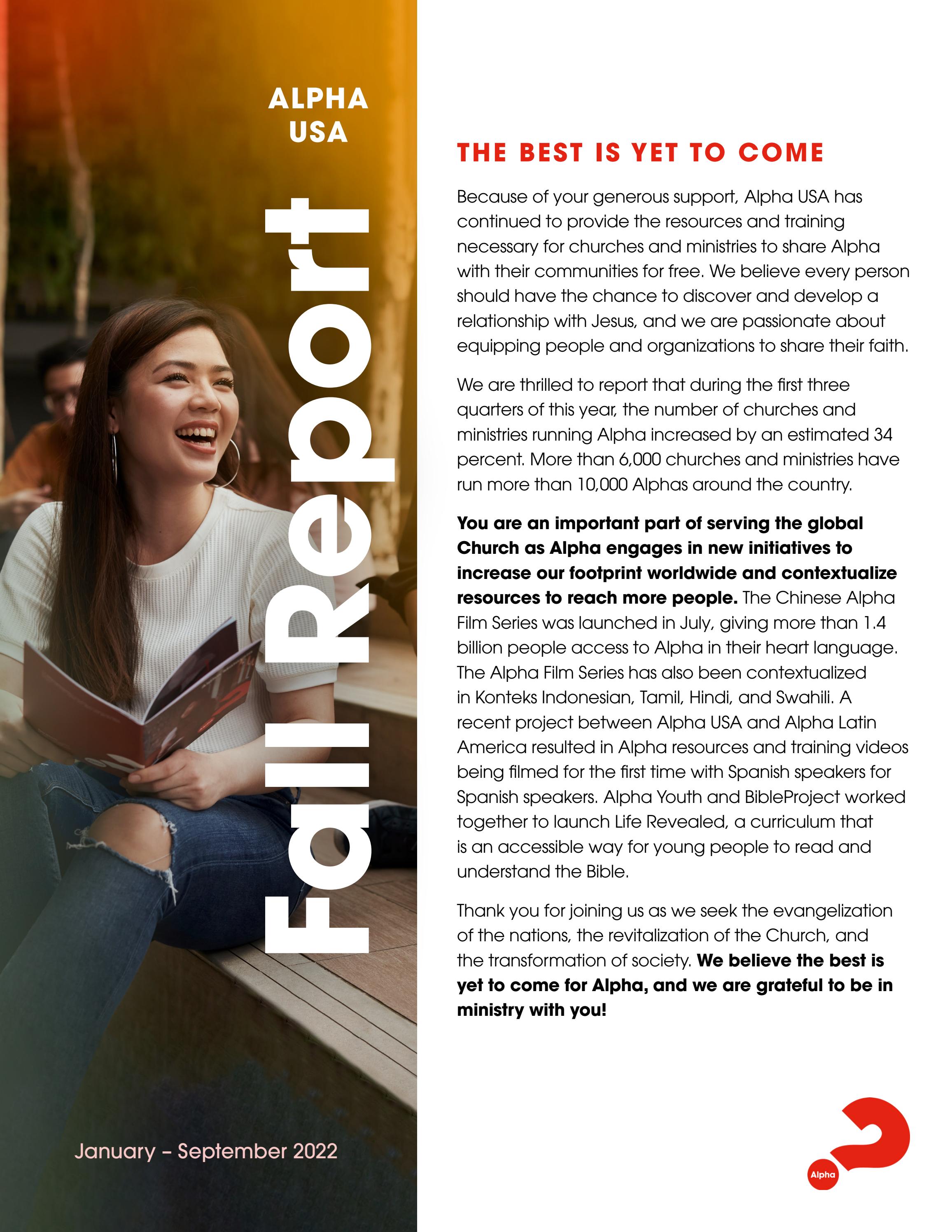 Alpha USA’s 2022 Fall Report by Alpha USA - Issuu