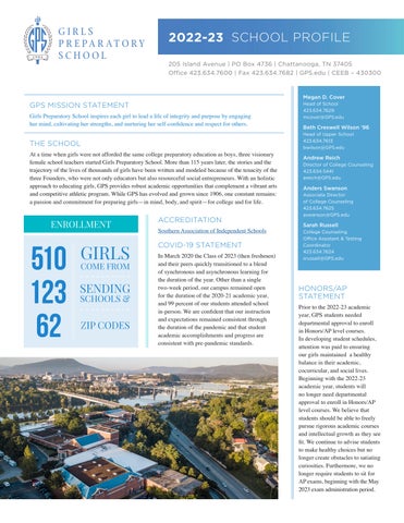 2022-23 School Profile | Girls Preparatory School by Girls Preparatory ...