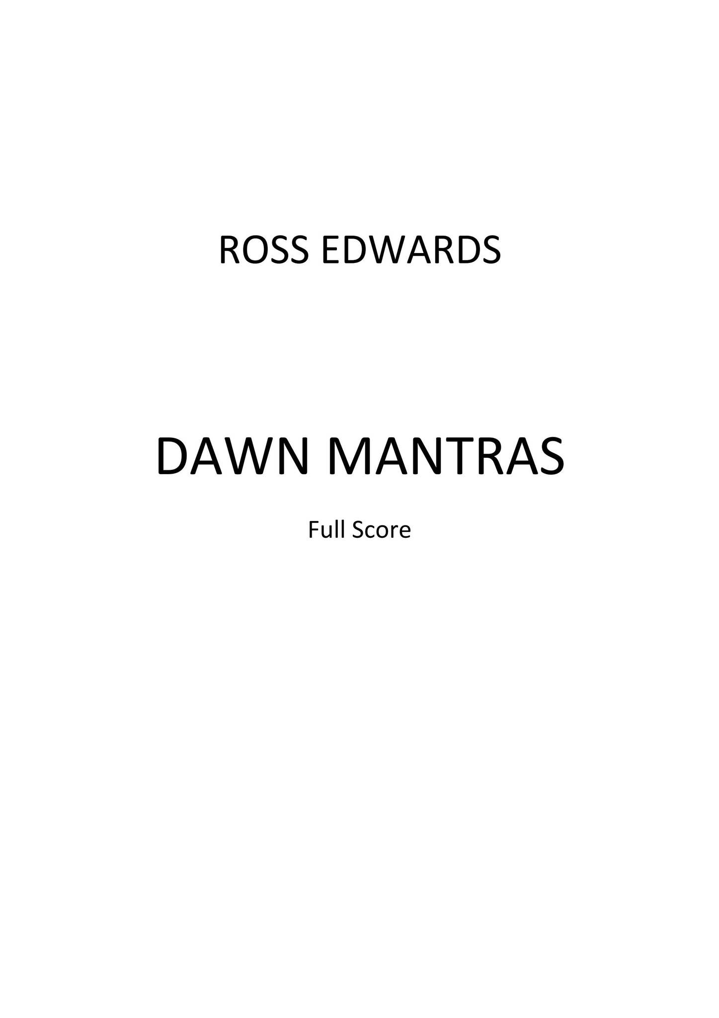 Edwards DAWN MANTRAS full score by ScoresOnDemand - Issuu