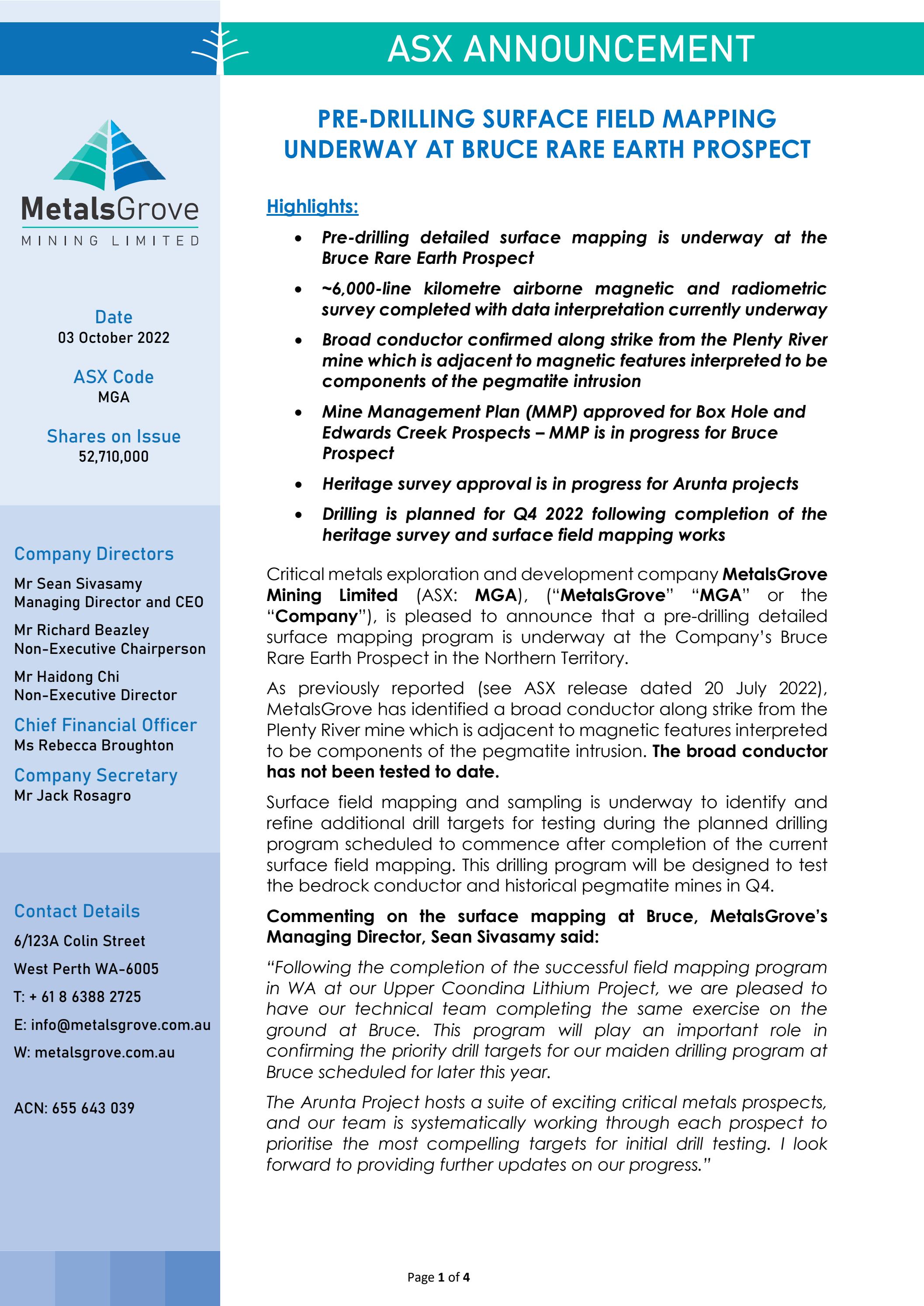 RARE EARTH - PRE-DRILLING SURFACE FIELD MAPPING by CFX Network, LLC - Issuu
