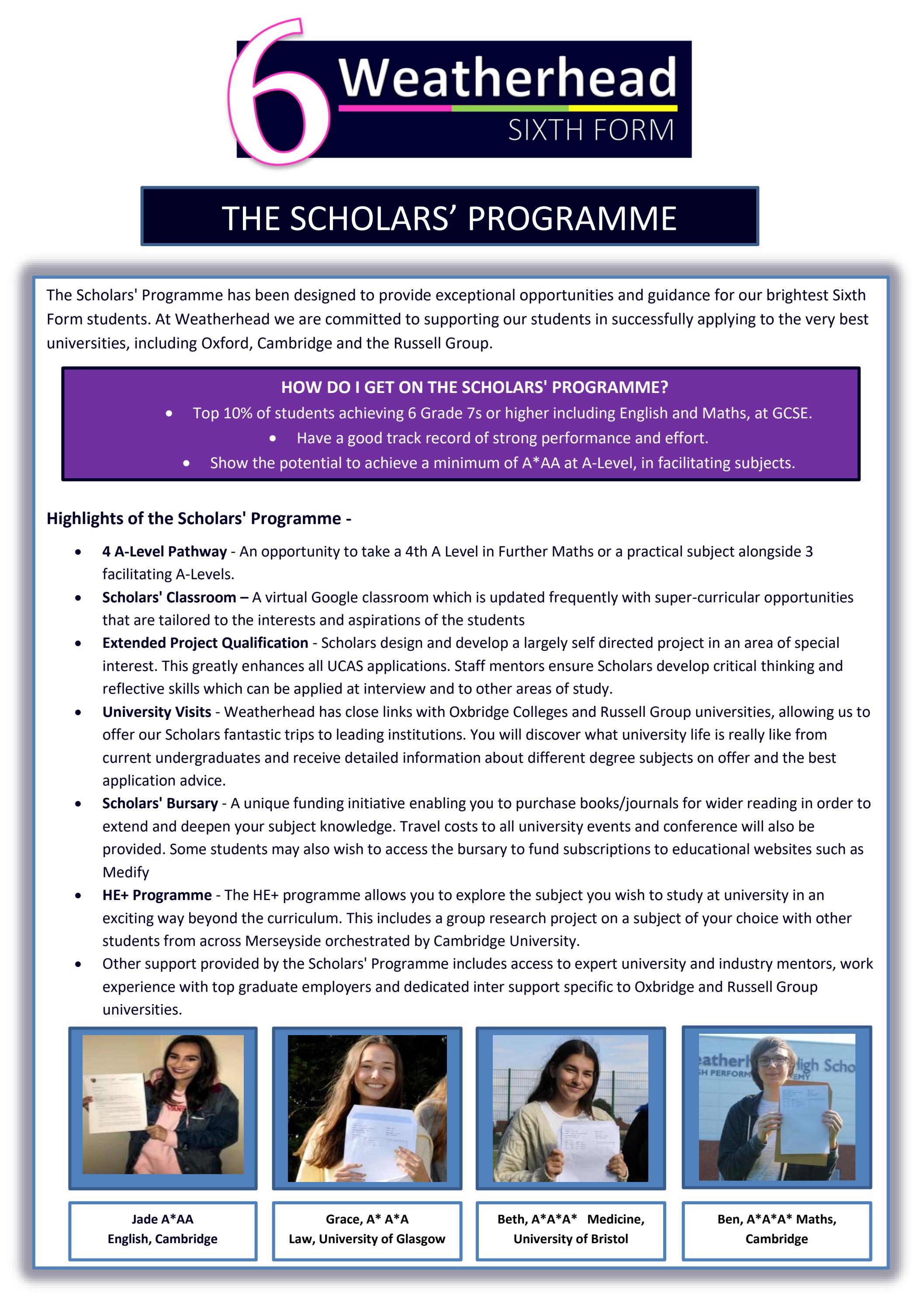 The Scholars' Programme by Weatherhead High School - Issuu