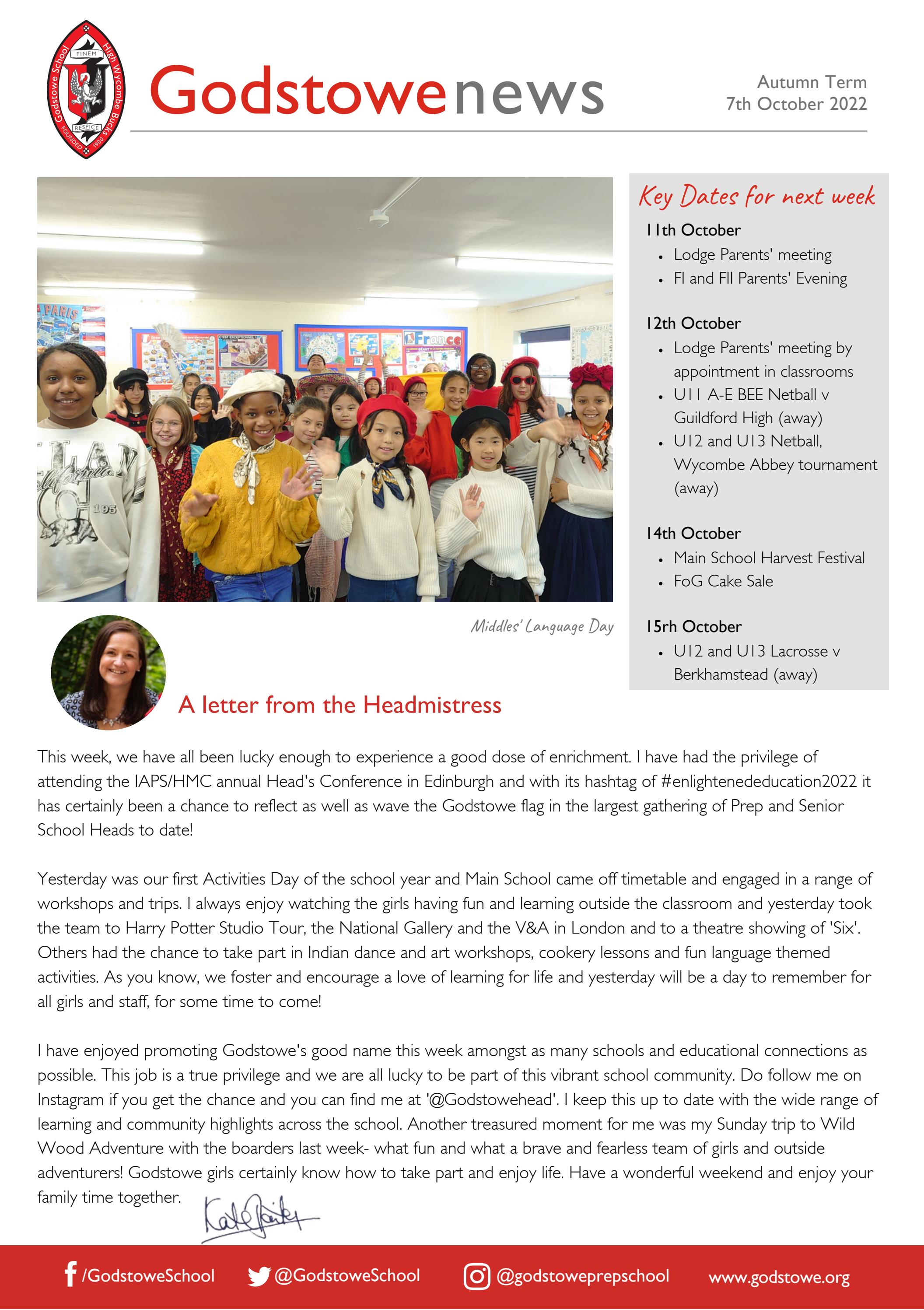 Godstowe News: Autumn Term, 7th October by GodstowePrep - Issuu