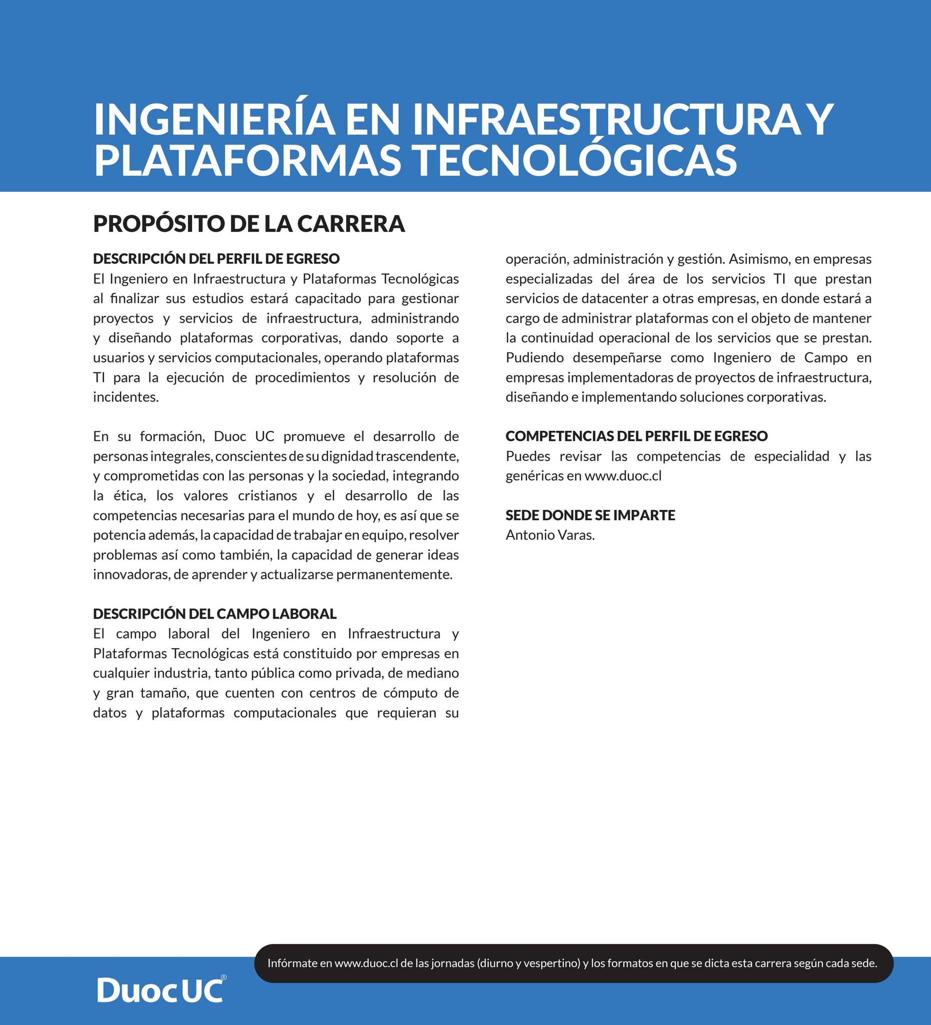 Ingeniería en Infraestructura y Plataformas Tecnológicas - Malla 2023 by Duoc UC - Issuu