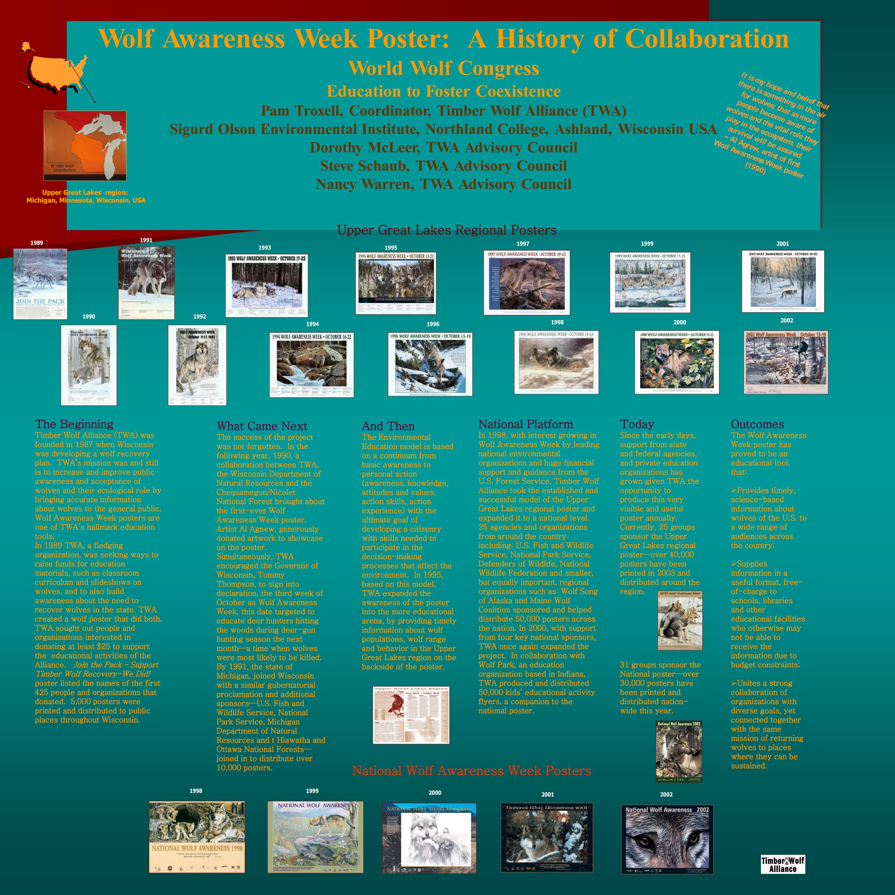 Wolf Awareness Week Poster: A History of Collaboration by Northland ...