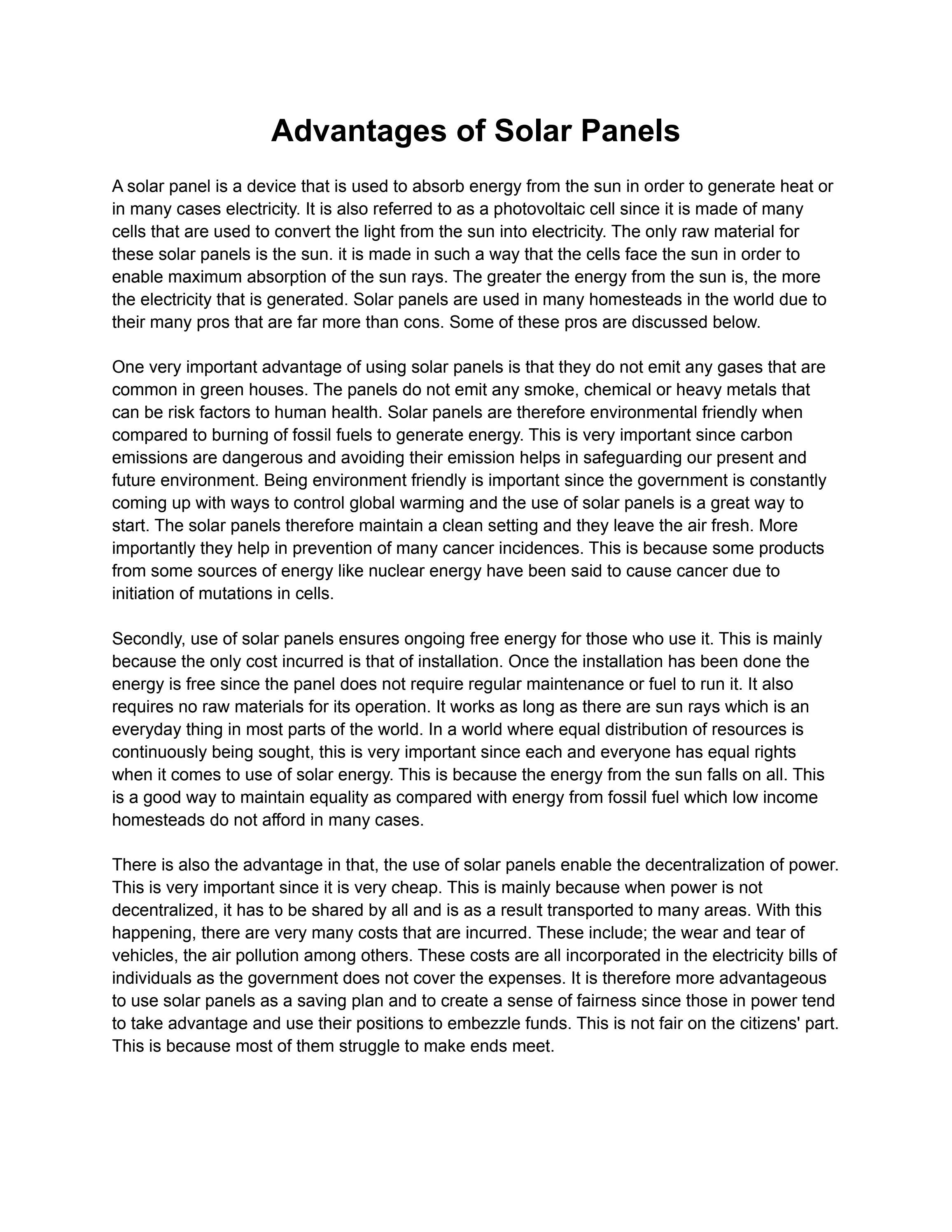 Advantages of Solar Panels by cyanergy - Issuu