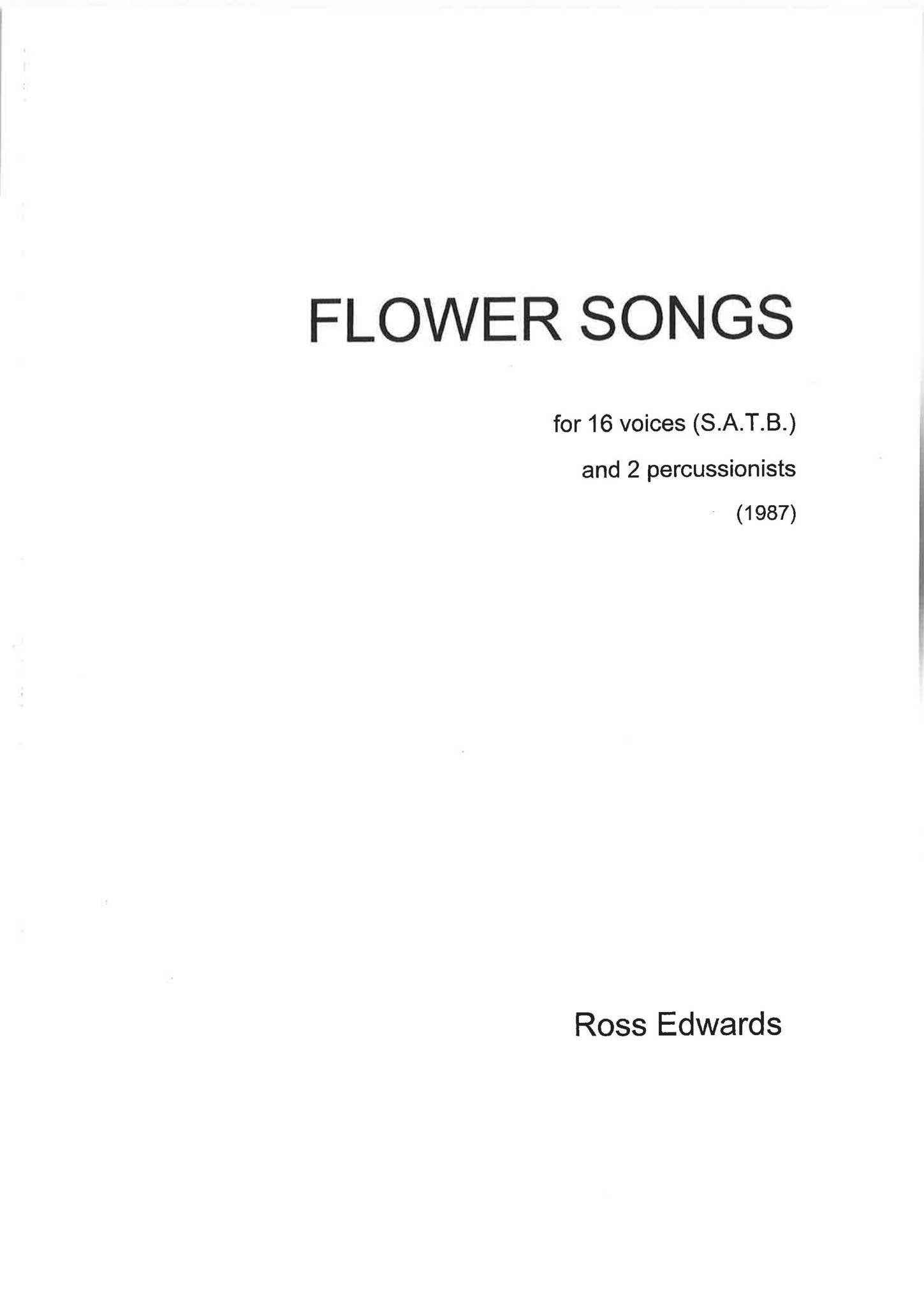 Edwards FLOWER SONGS by ScoresOnDemand - Issuu