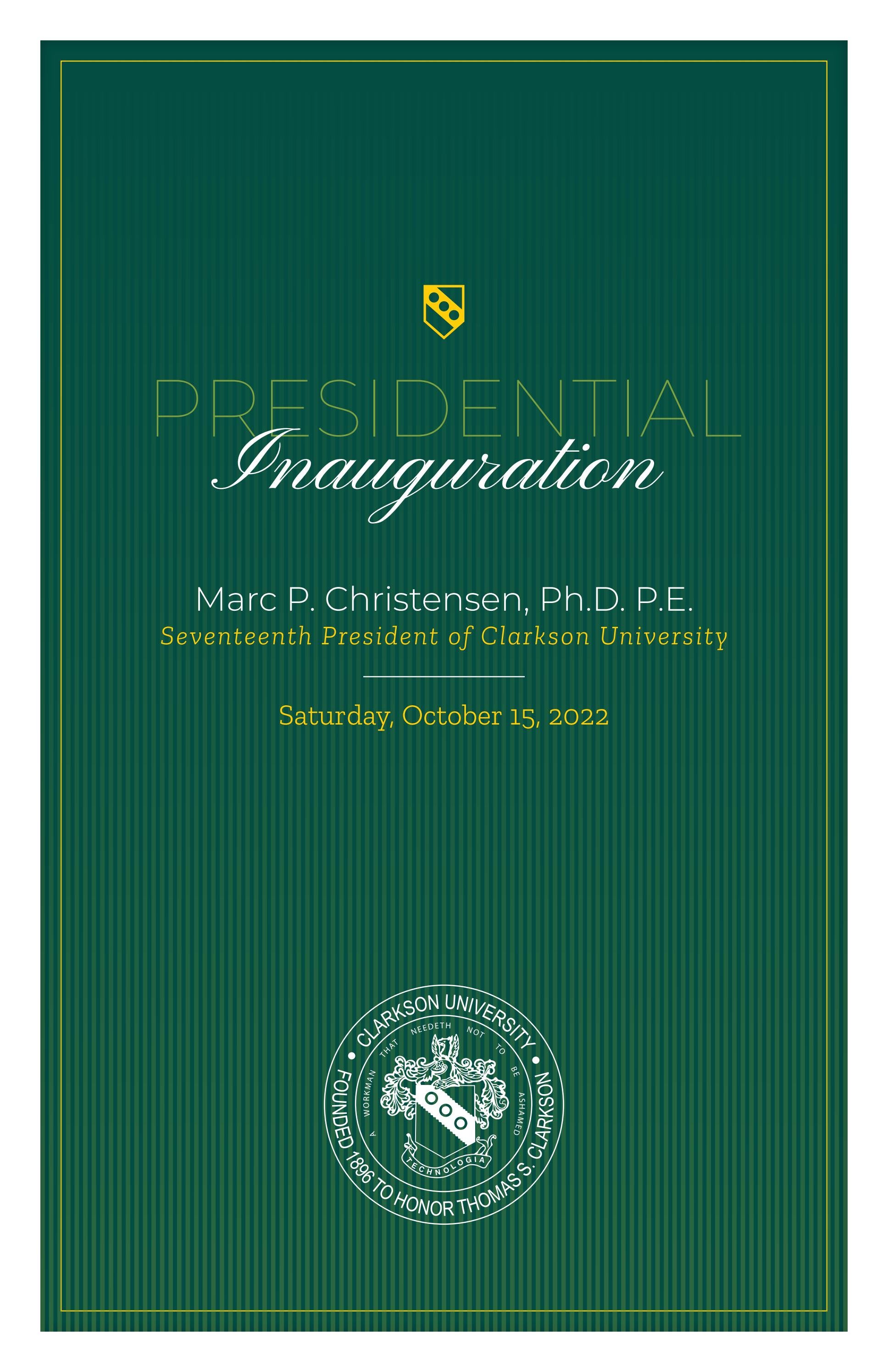 Clarkson University Presidential Inauguration Program by Clarkson ...