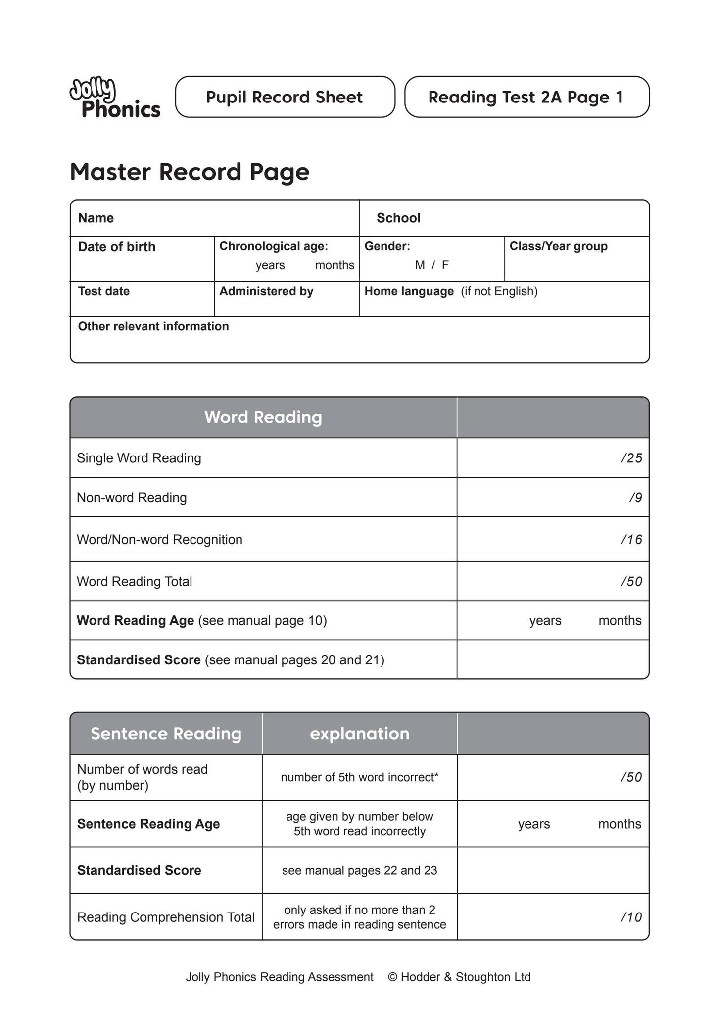 Jolly Phonics Reading Assessment by Jolly Learning Ltd - Issuu