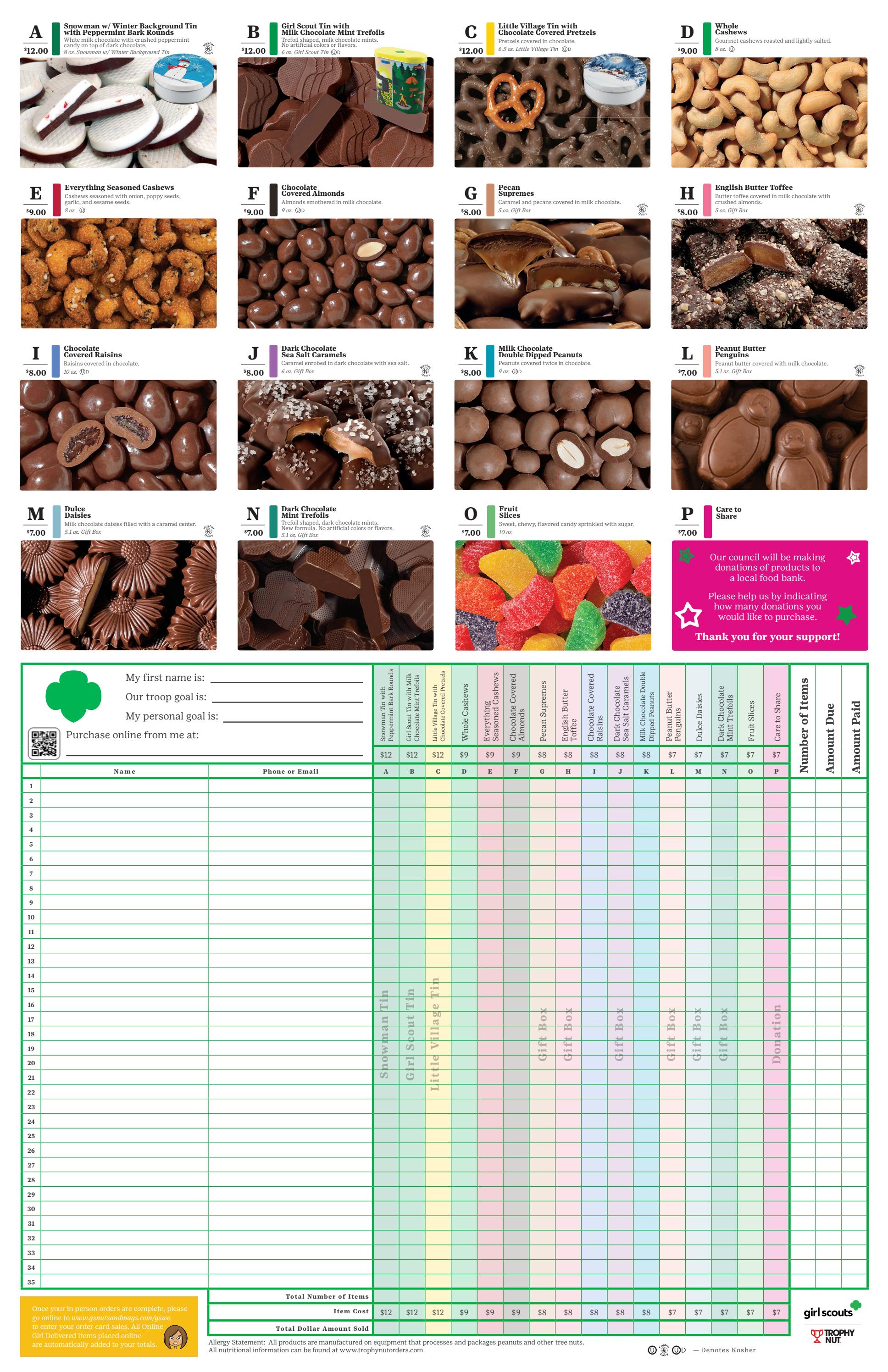 2022 Fall Product Order Card by Girl Scouts of Western Ohio - Issuu