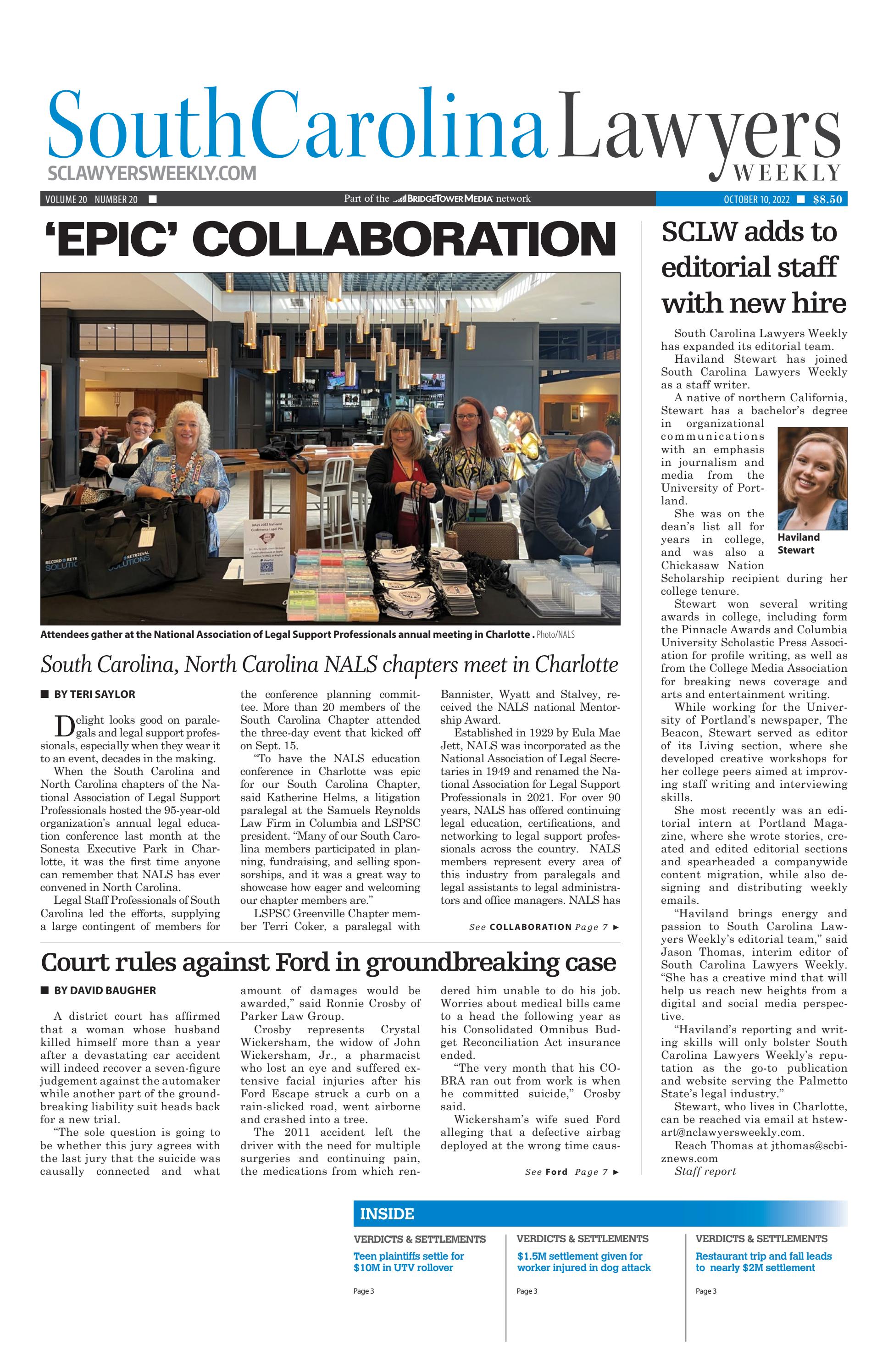 South Carolina Lawyers Weekly October 10, 2022 by SC Biz News - Issuu