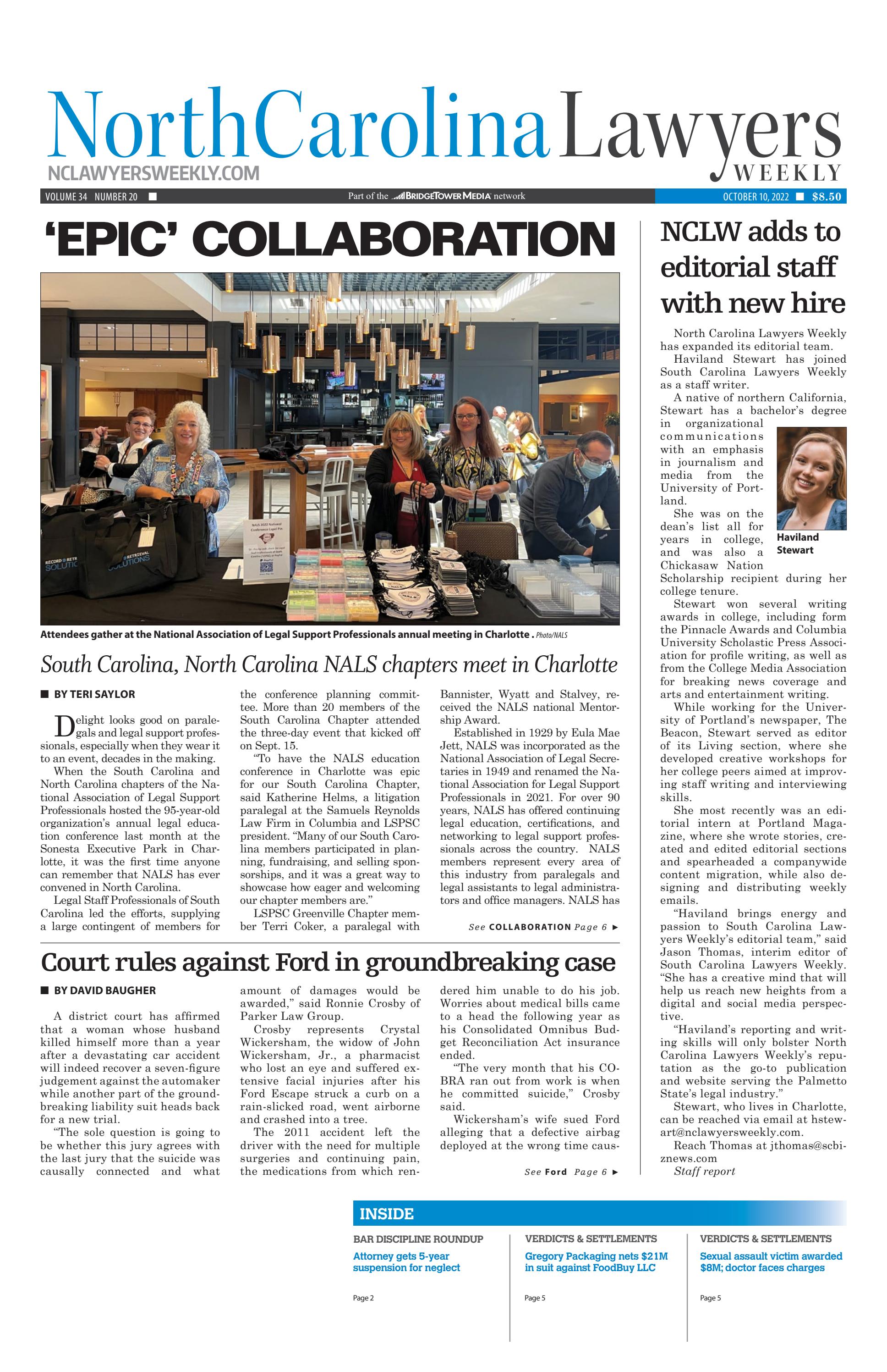 North Carolina Lawyers Weekly October 10, 2022 by SC Biz News - Issuu