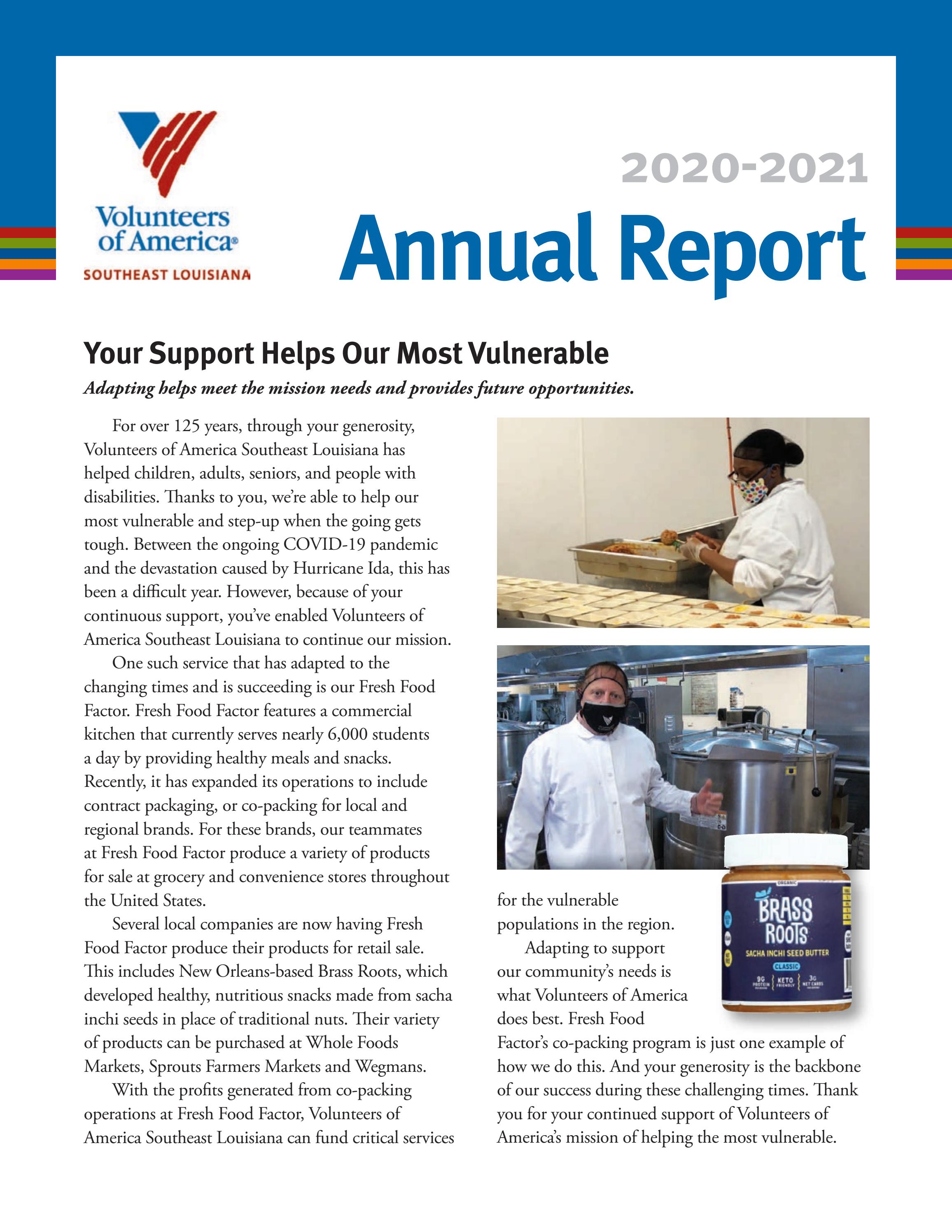 2020-2021 Annual Report by Volunteers of America Southeast Louisiana ...
