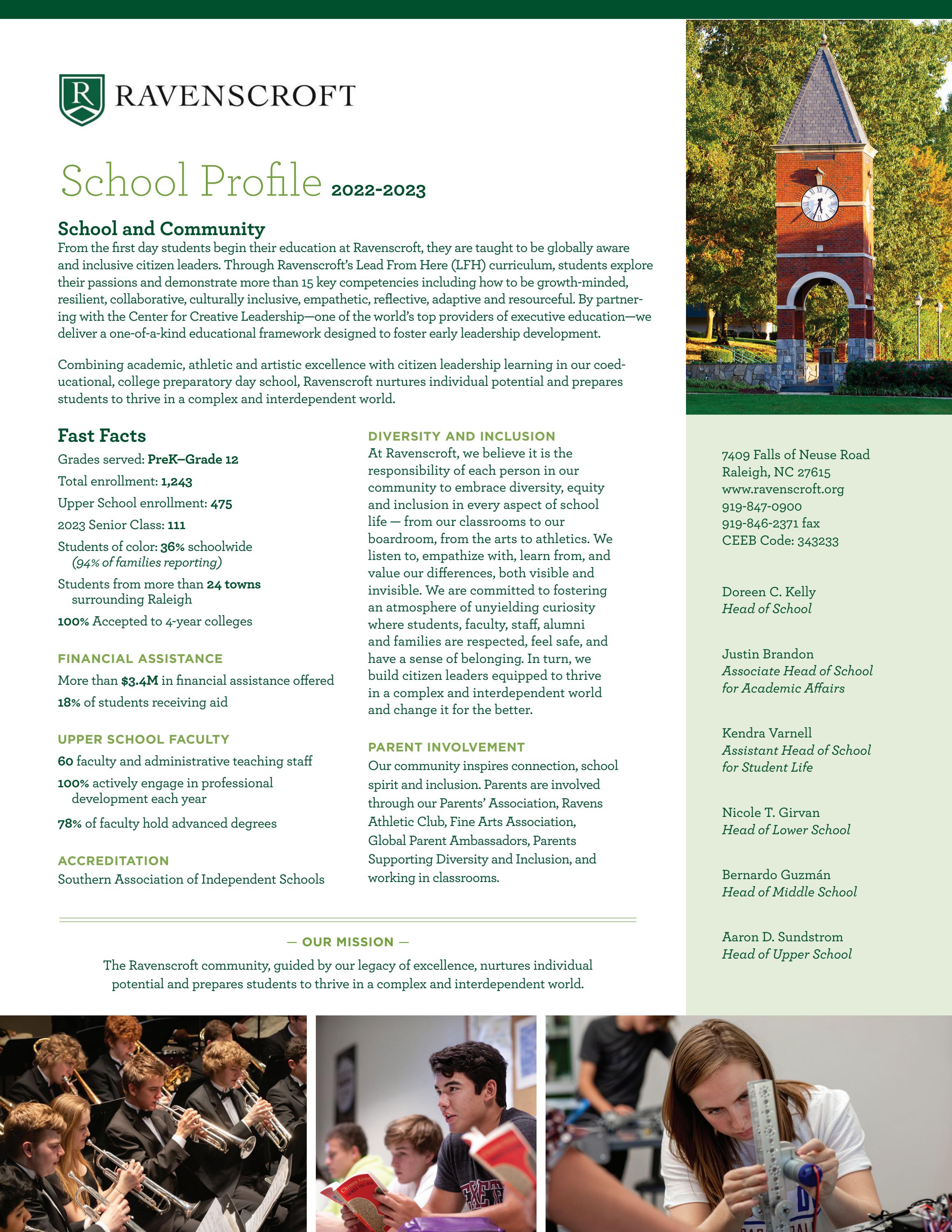 Ravenscroft School Profile 2022-23 by Ravenscroft - Issuu