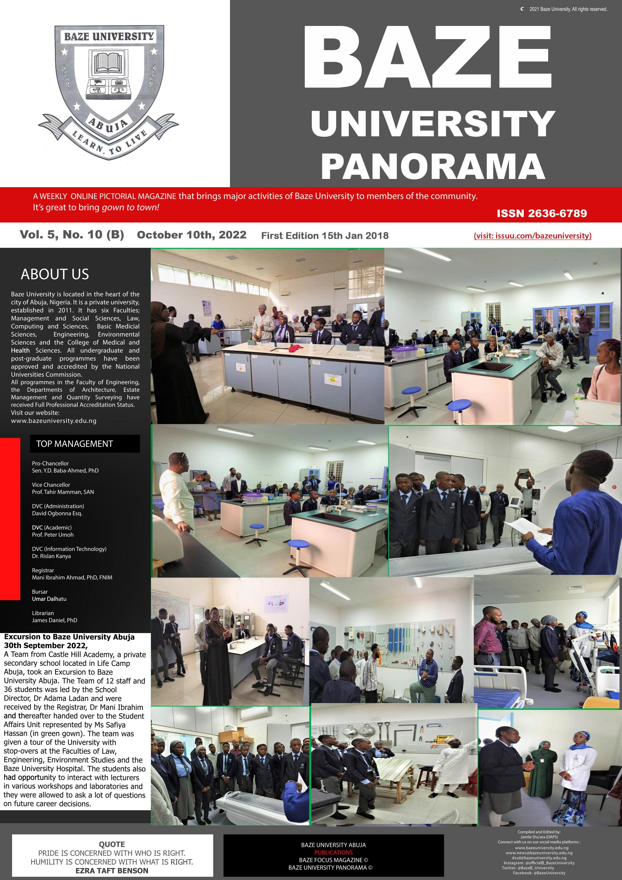 BAZE UNIVERSITY PANORAMA NEWS (10th October 2022) by Baze University ...