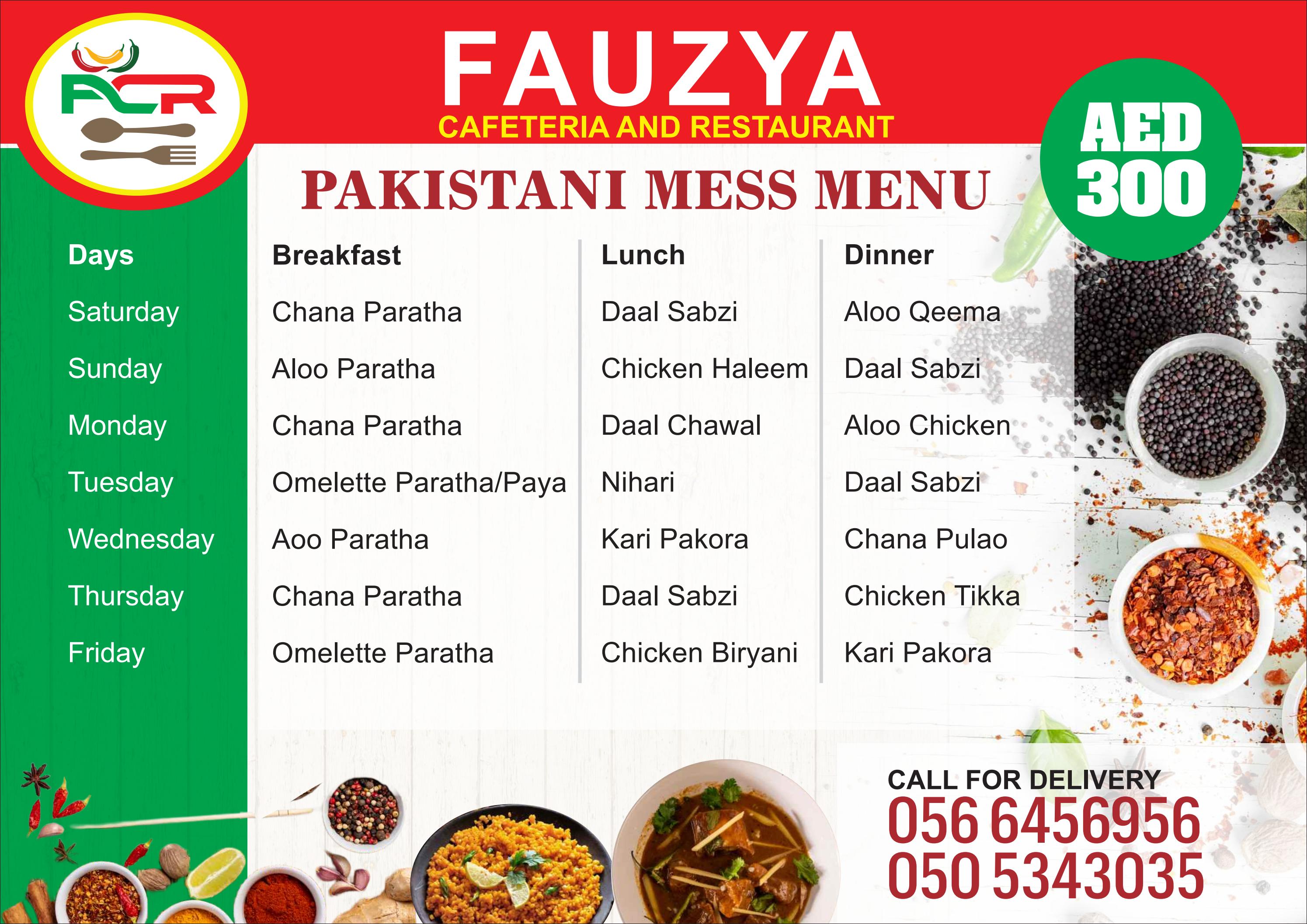 Mess Menu by Saadia Tajammal - Issuu