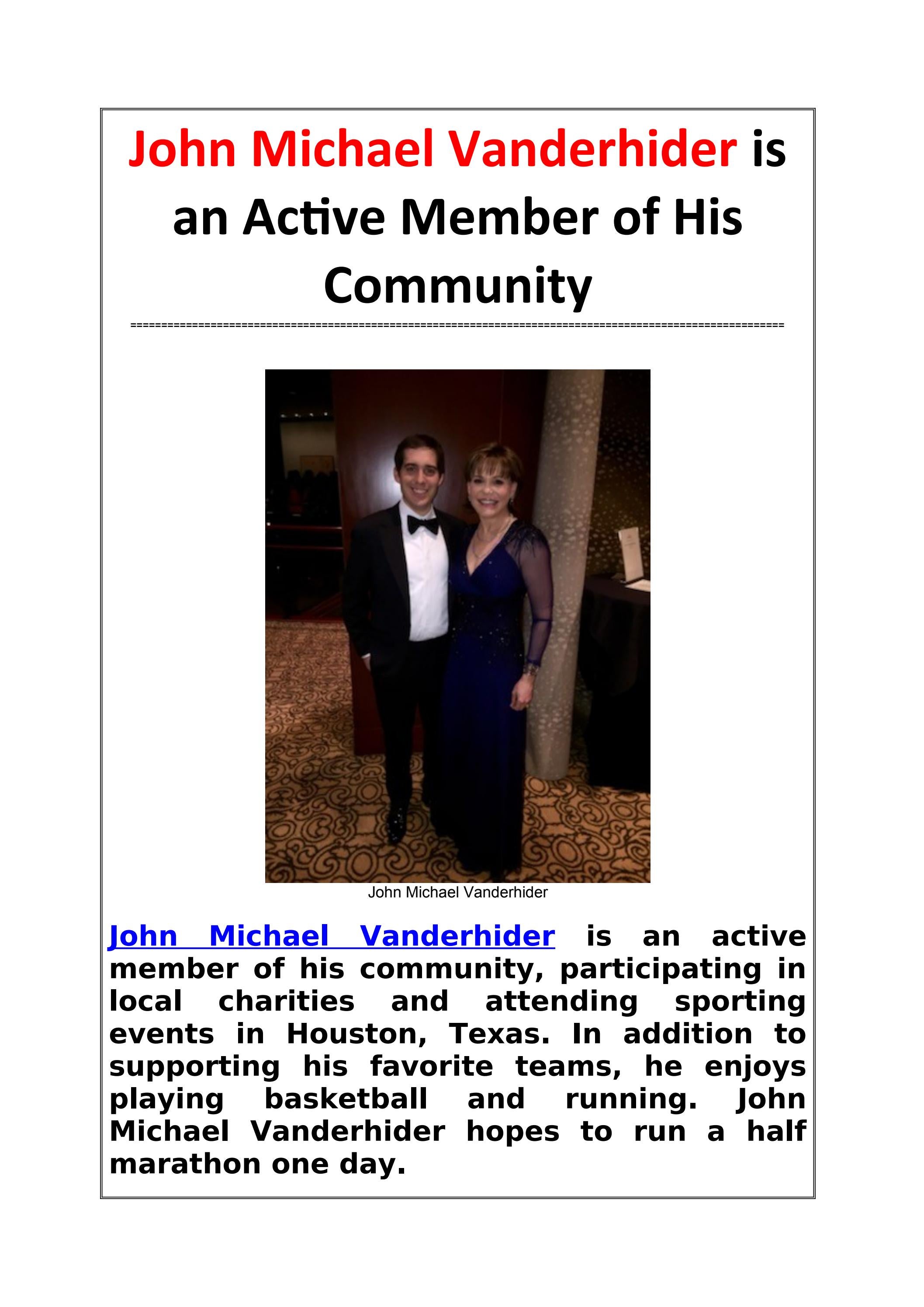 John Michael Vanderhider is an Active Member of His Community by johnmichaelvanderhider - Issuu