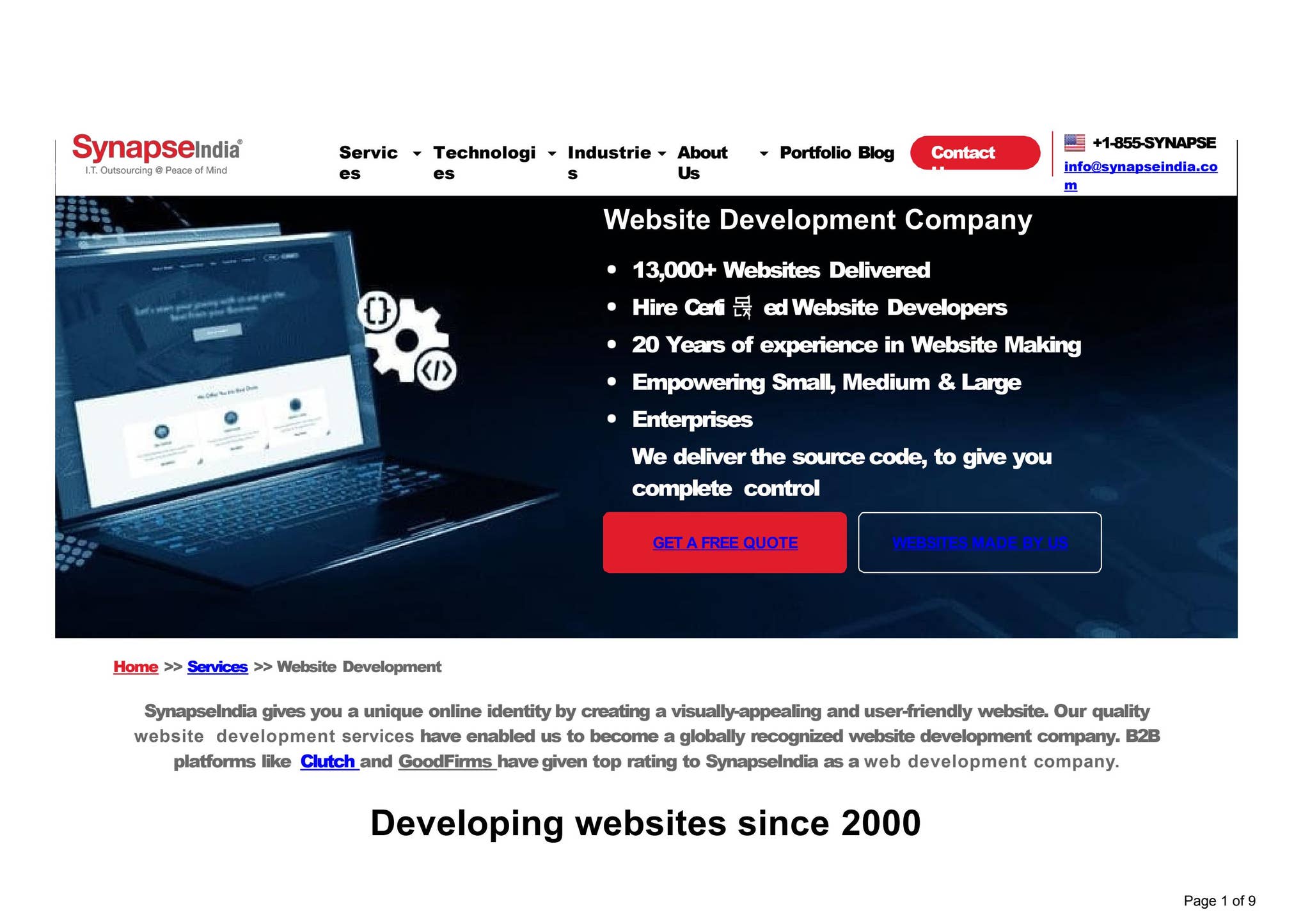 Top Web Development Outsourcing Company | Web Development Services by Synapseindia - Issuu