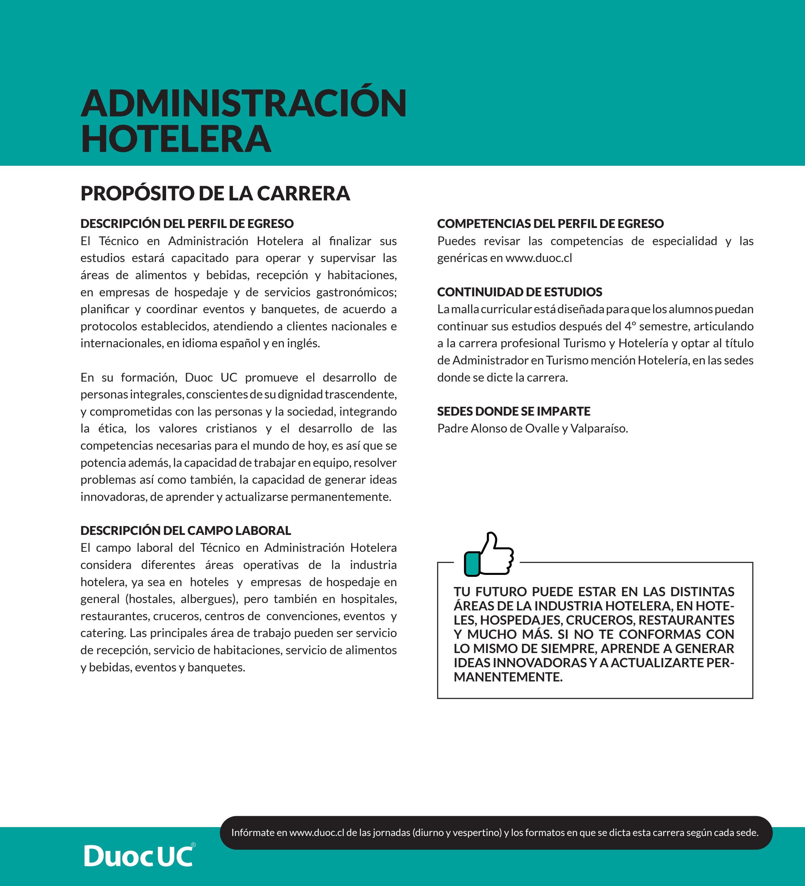 Administración Hotelera - Malla 2023 by Duoc UC - Issuu