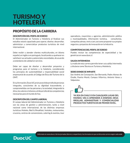 Turismo Y Hoteler a Malla 2023 By Duoc UC Issuu