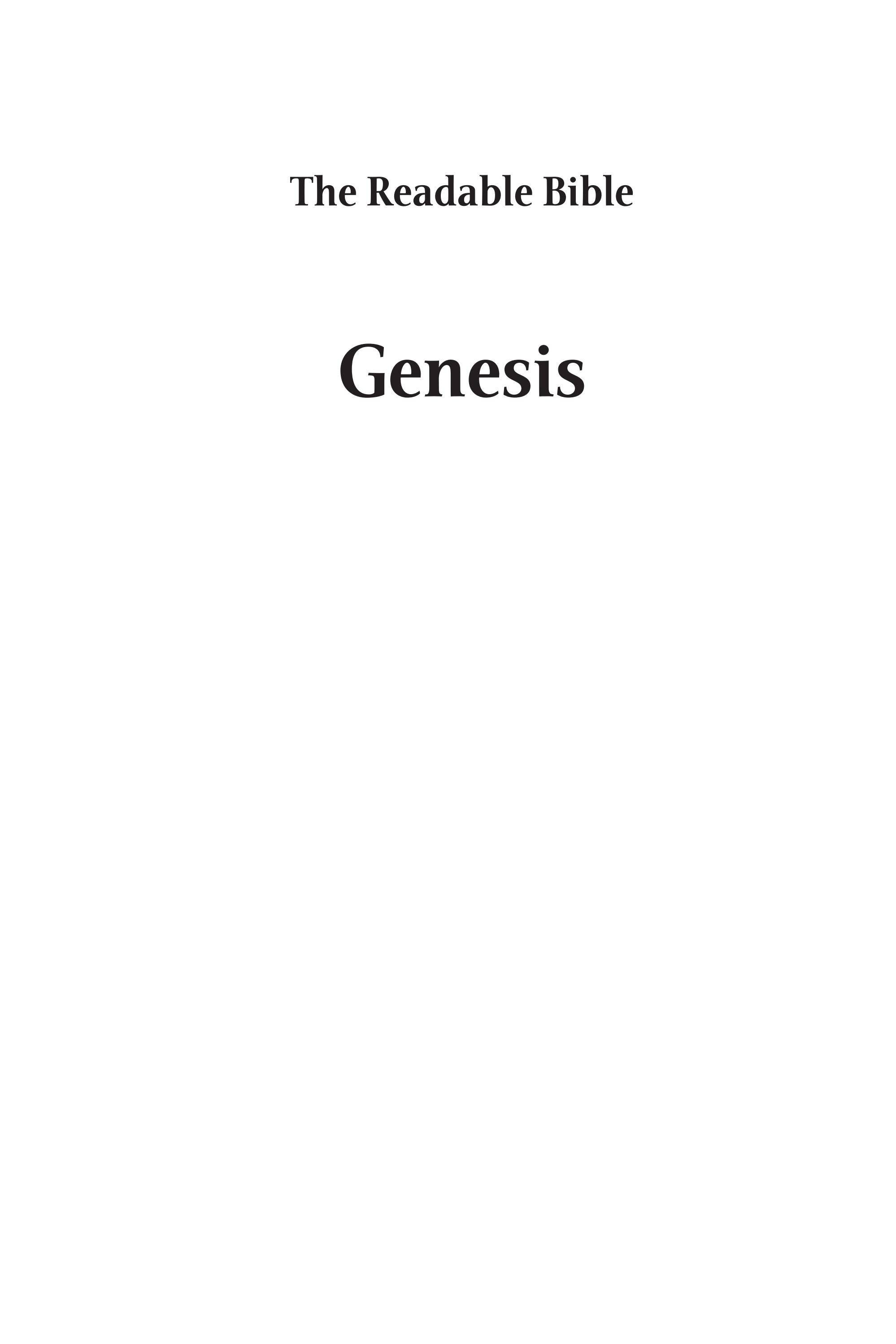 The Readable Bible: Genesis by Iron Stream Media - Issuu