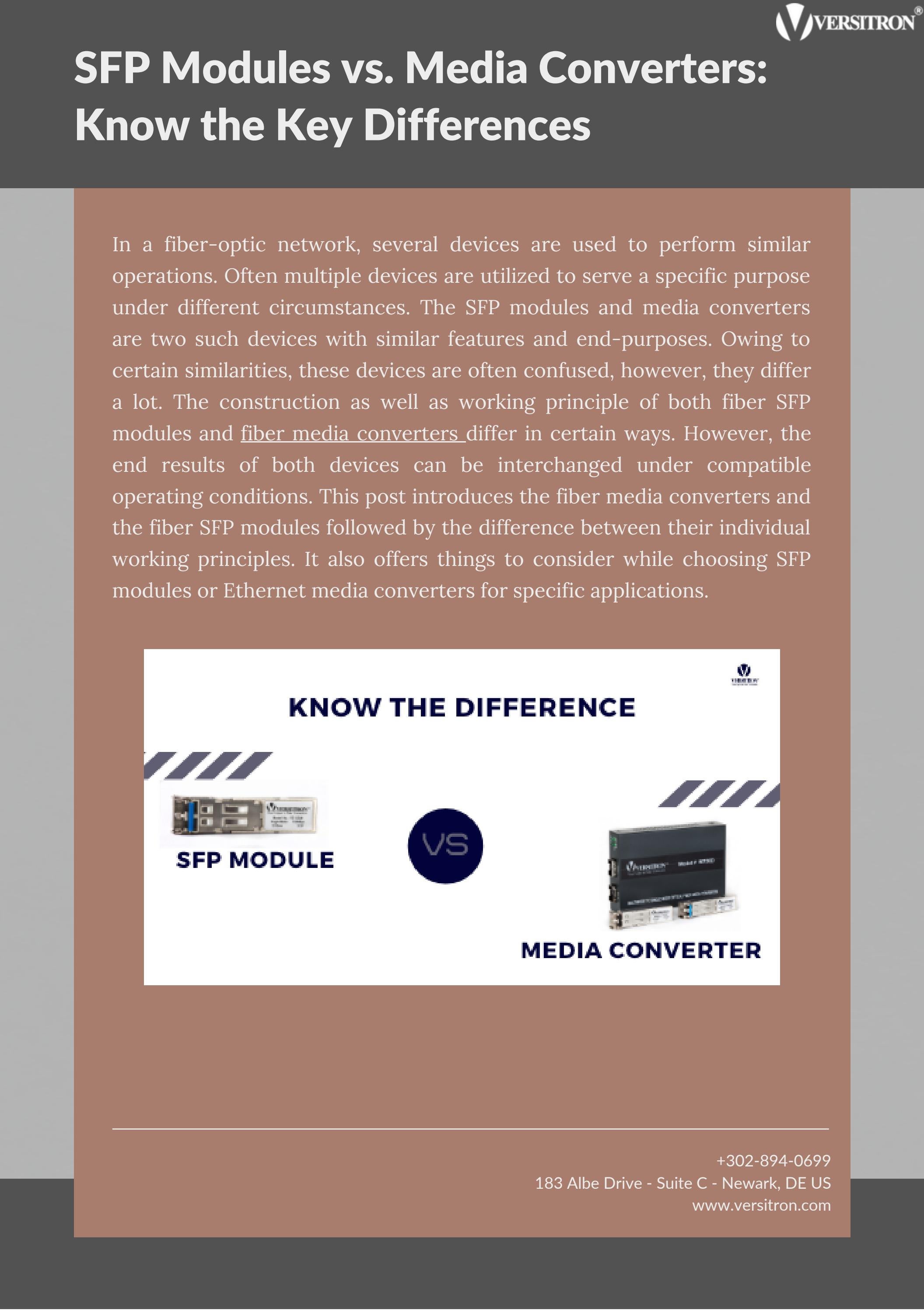 SFP Modules Vs Media Converters: Know The Key Differences by Versitron ...