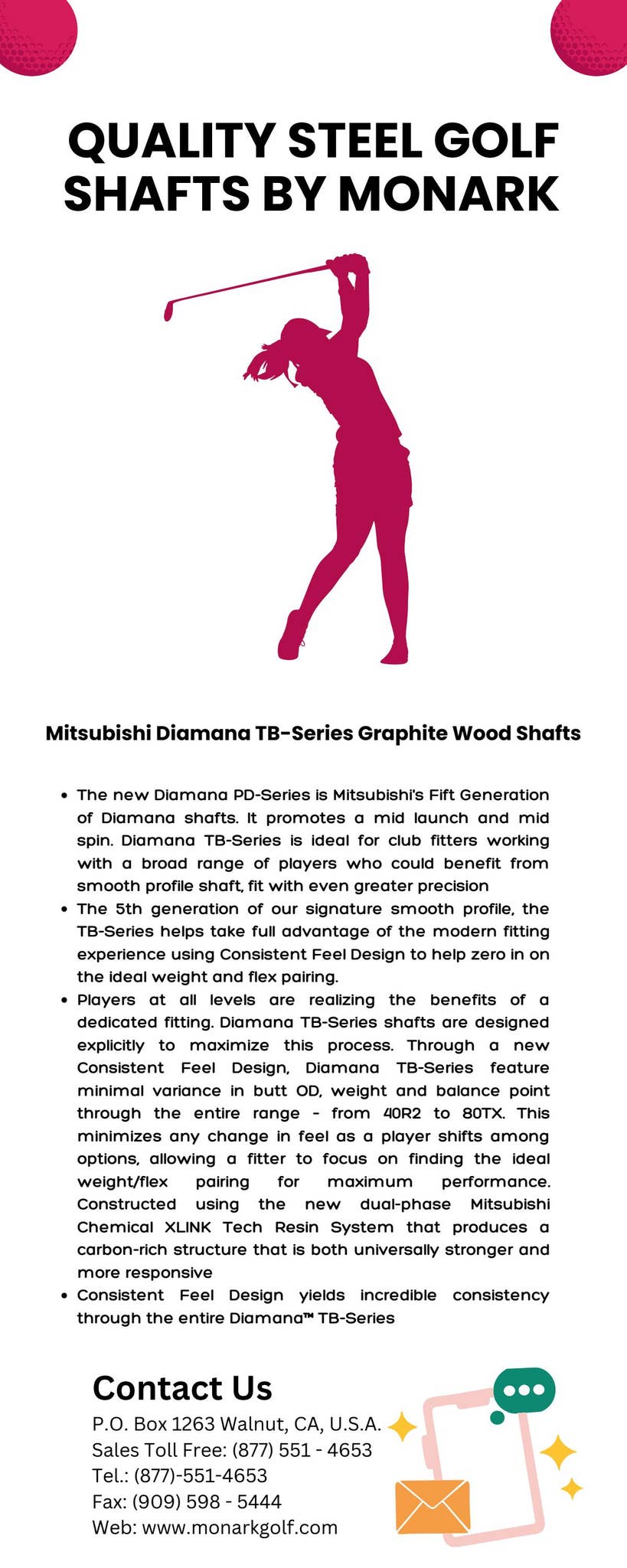 High-quality Steel Golf Shafts by Monark by MONARK GOLF SUPPLY INC - Issuu
