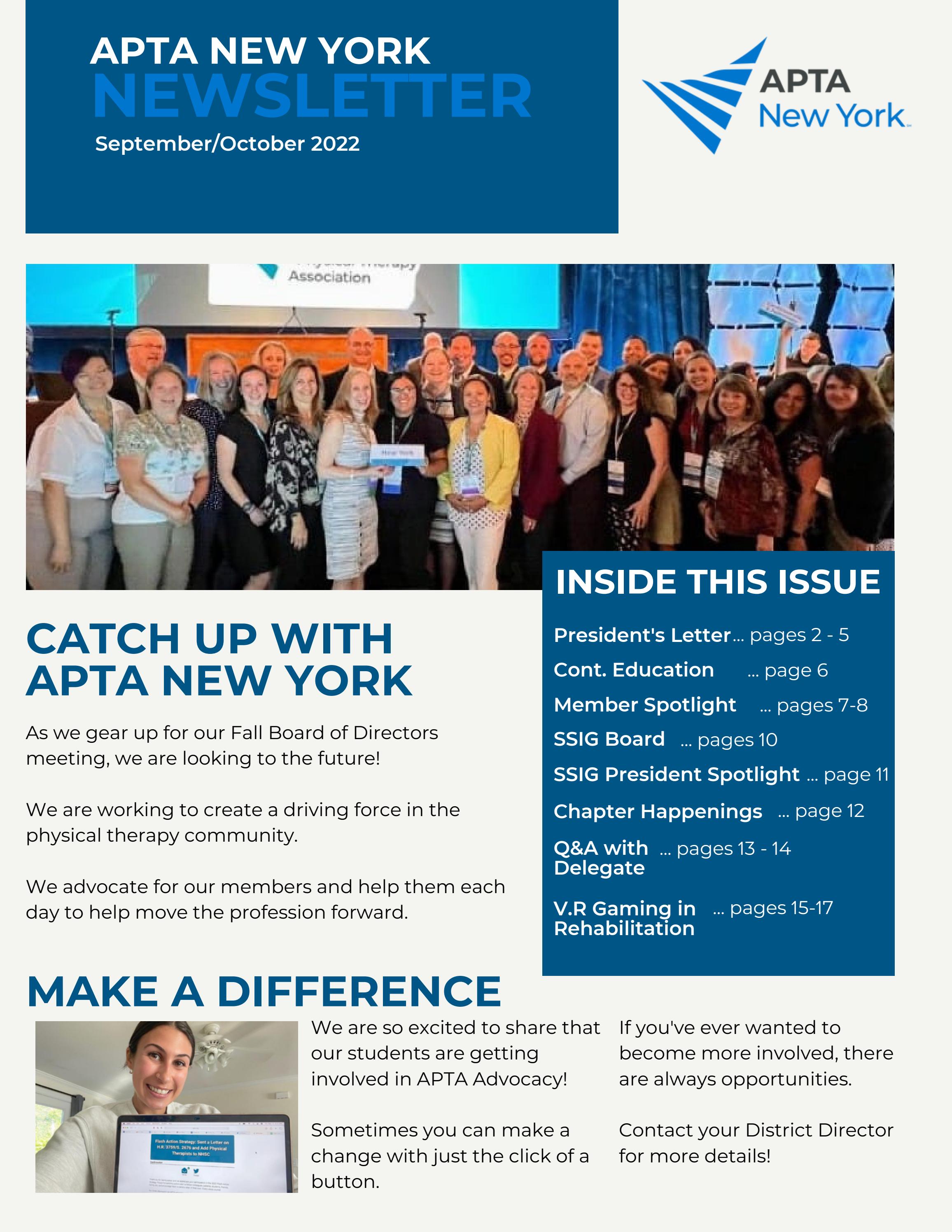 APTA Newsletter September/October by APTA New York - Issuu
