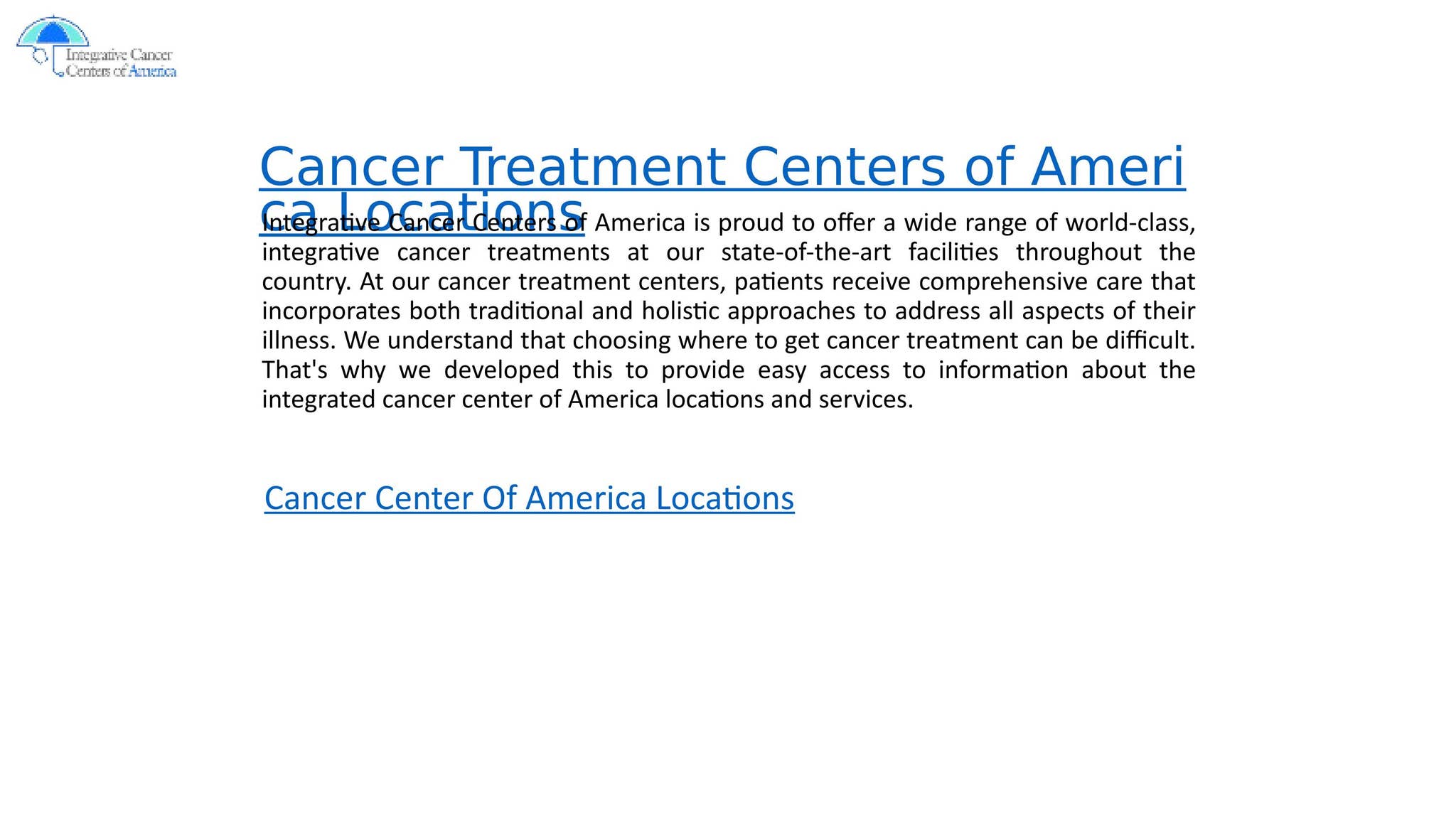 Cancer Treatment Centers of America Locations ...