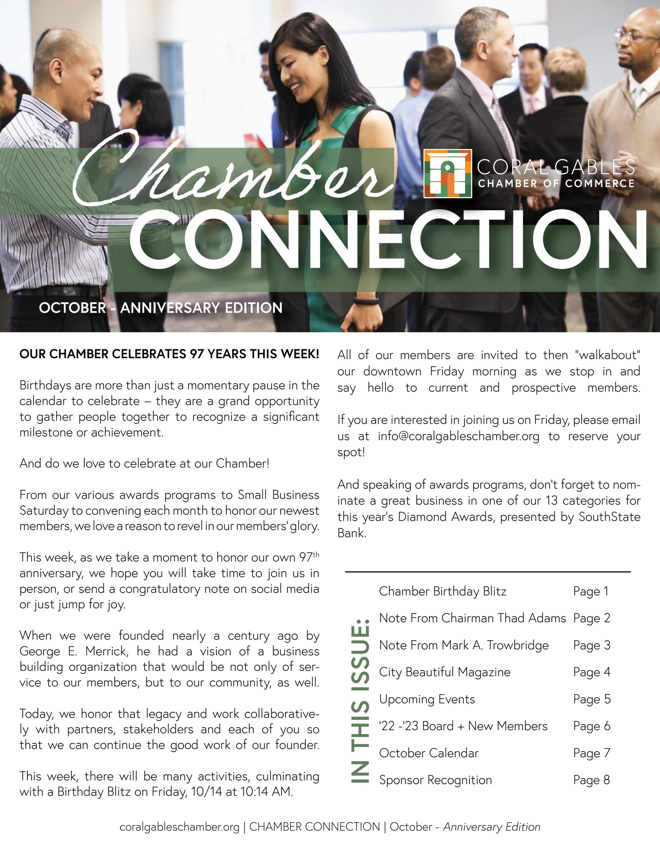 Chamber CONNECTion | Anniversary Edition! by Coral Gables Chamber of ...