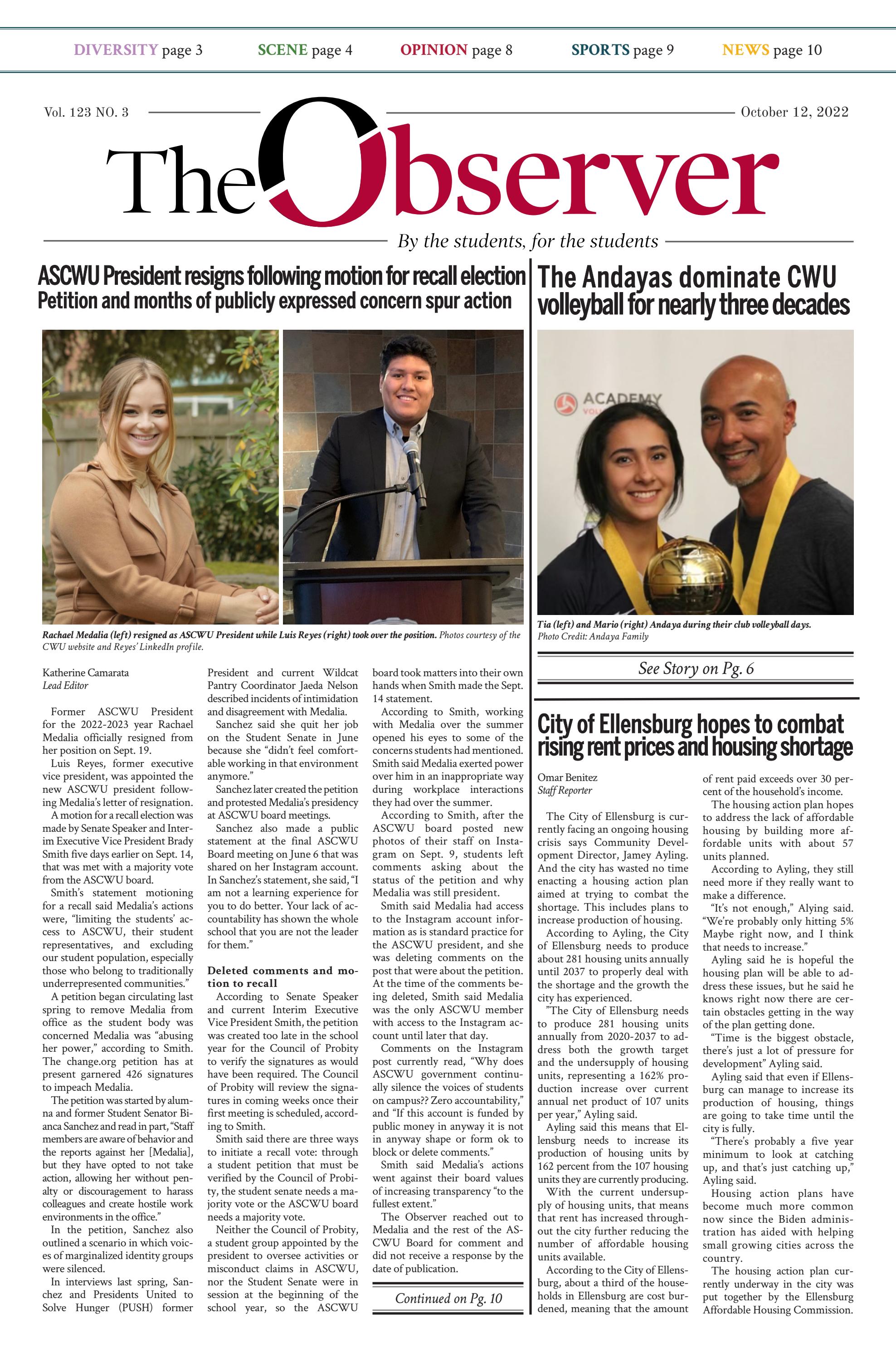 The Observer, Fall 2022 - Issue 3 by CWU Observer - Issuu