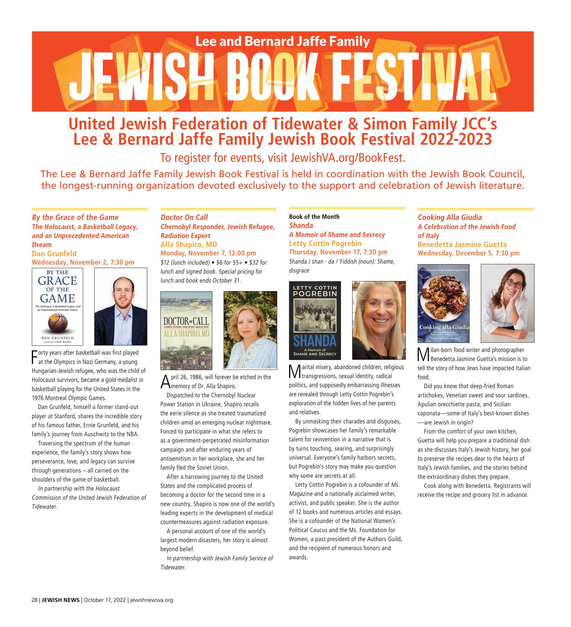 2022-2023 Jewish Book Festival by United Jewish Federation of Tidewater ...