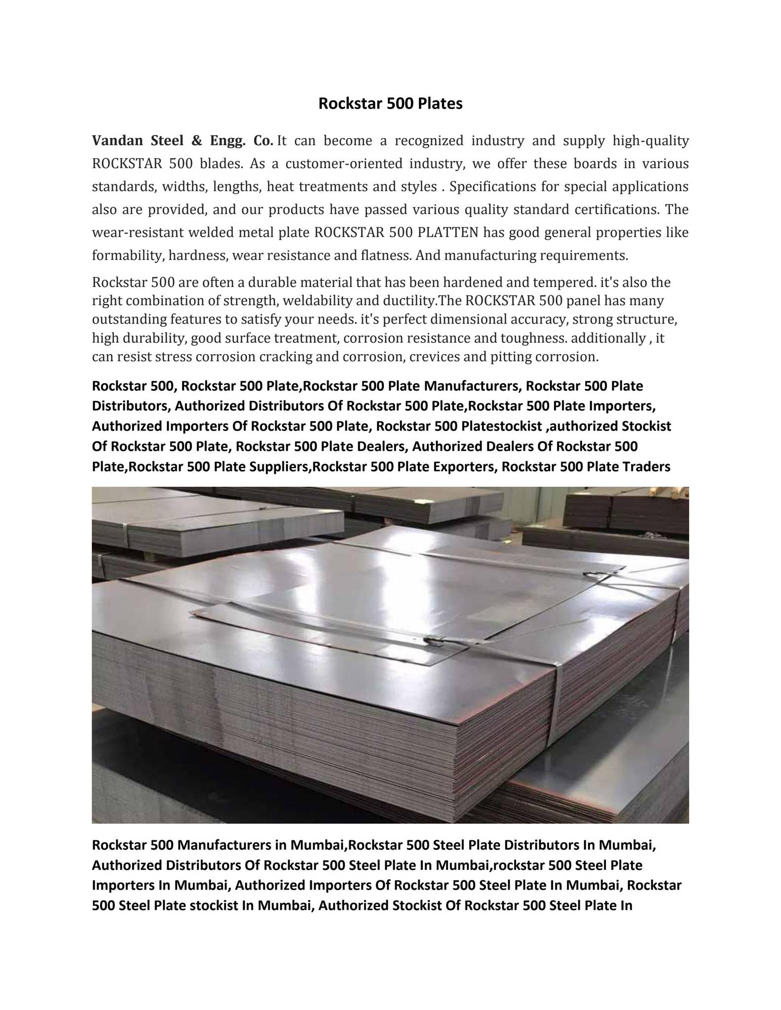 Rockstar 500 Equivalent Plate by Wearplates India - Issuu
