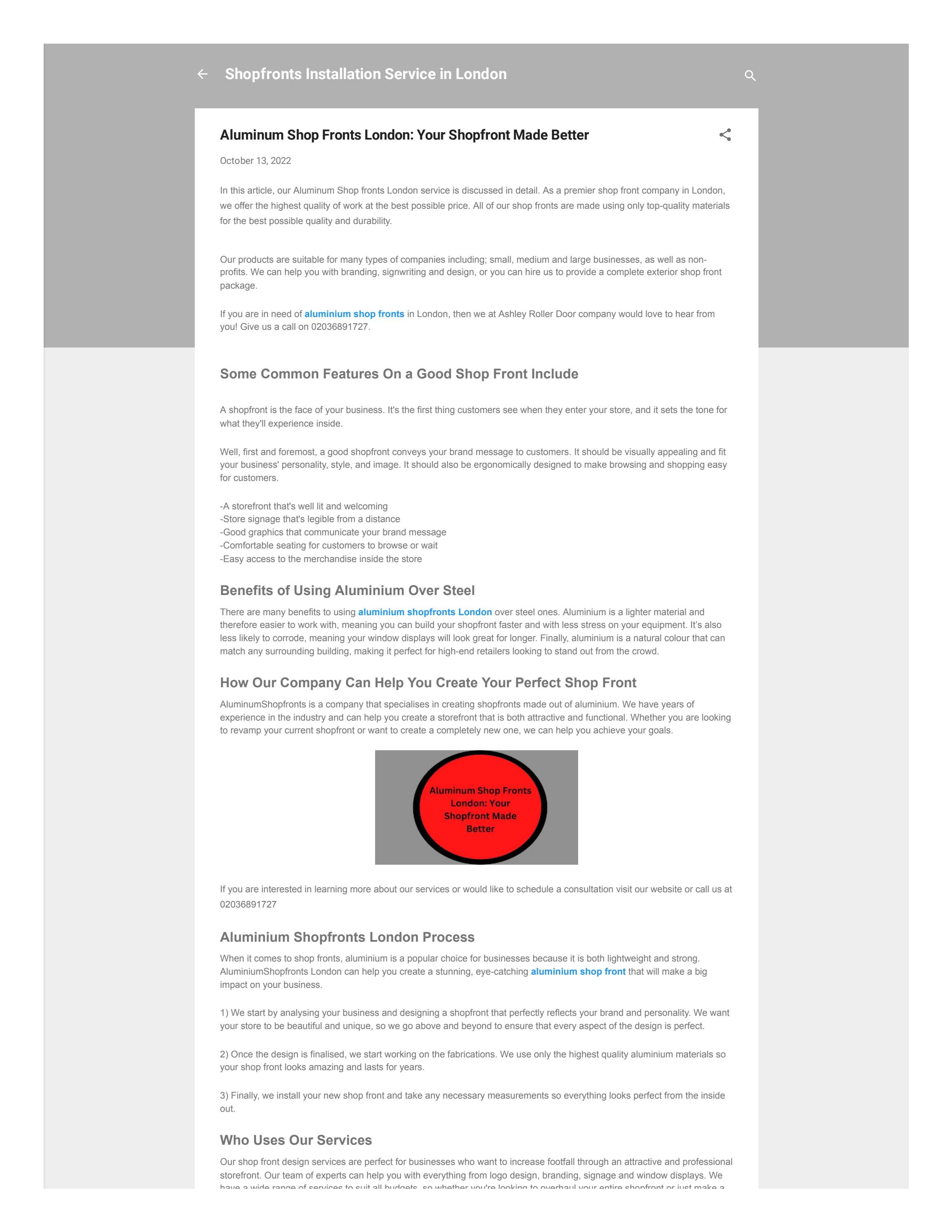 Aluminum Shop Fronts London: Your Shopfront Made Better by Ashley ...