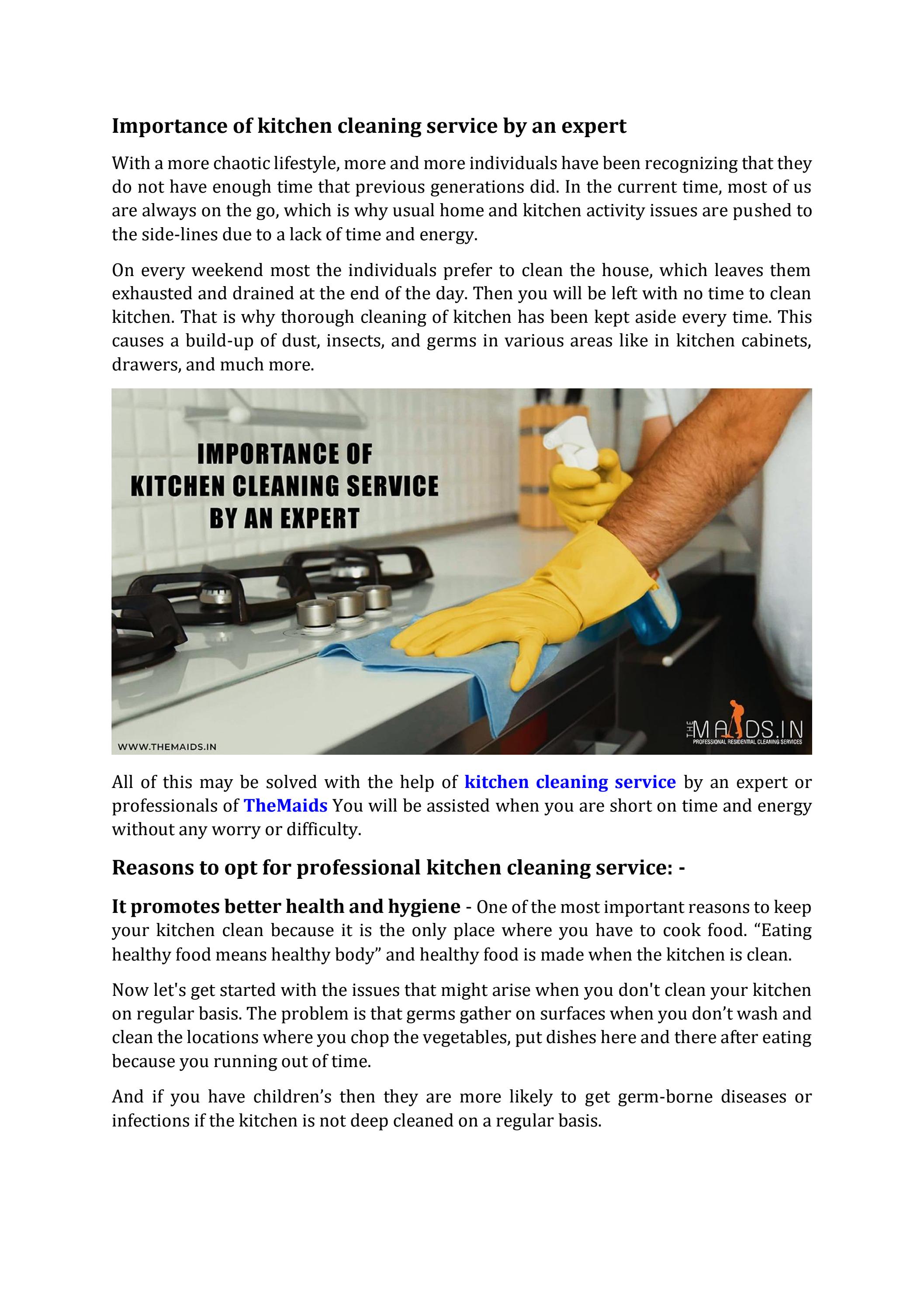 Importance of kitchen cleaning service by an expert by themaidsin - Issuu