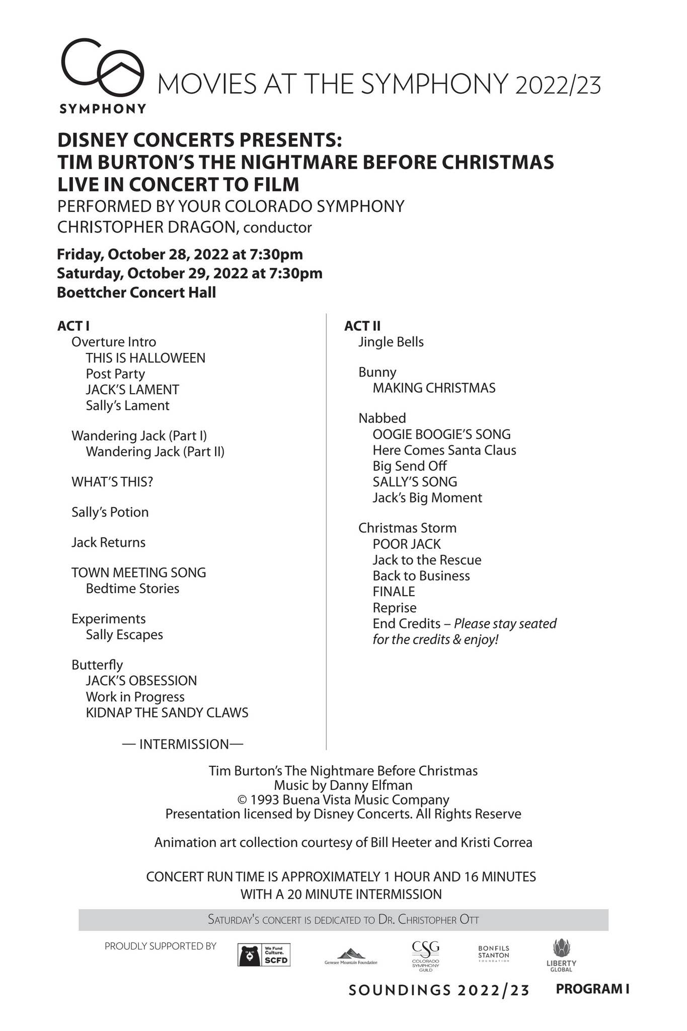 Program Notes: Nightmare Before Christmas by Colorado Symphony - Issuu