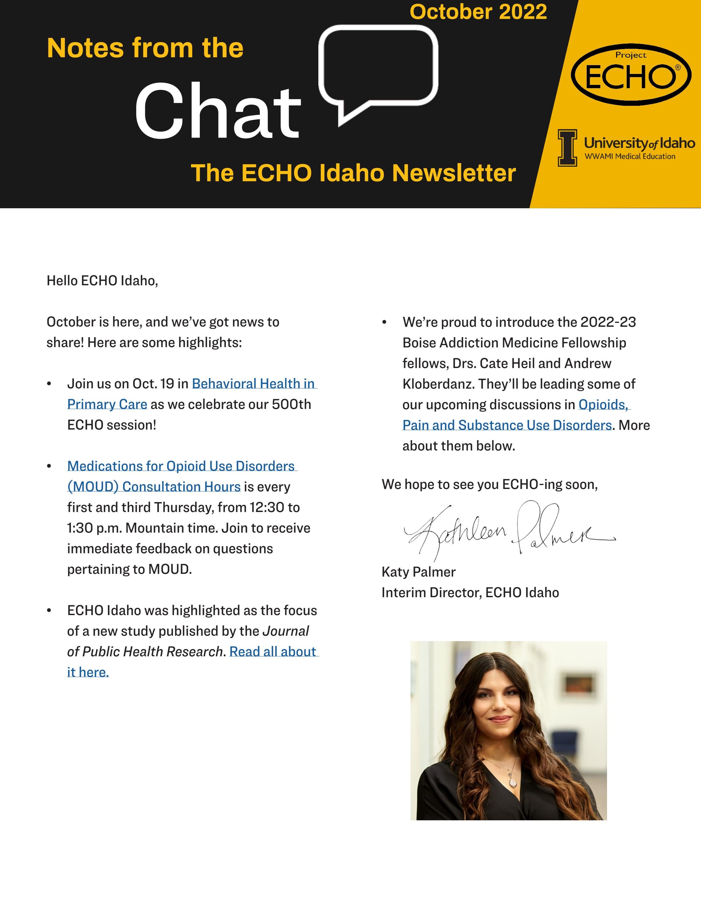 Notes from the Chat October 2022 by The University of Idaho - Issuu