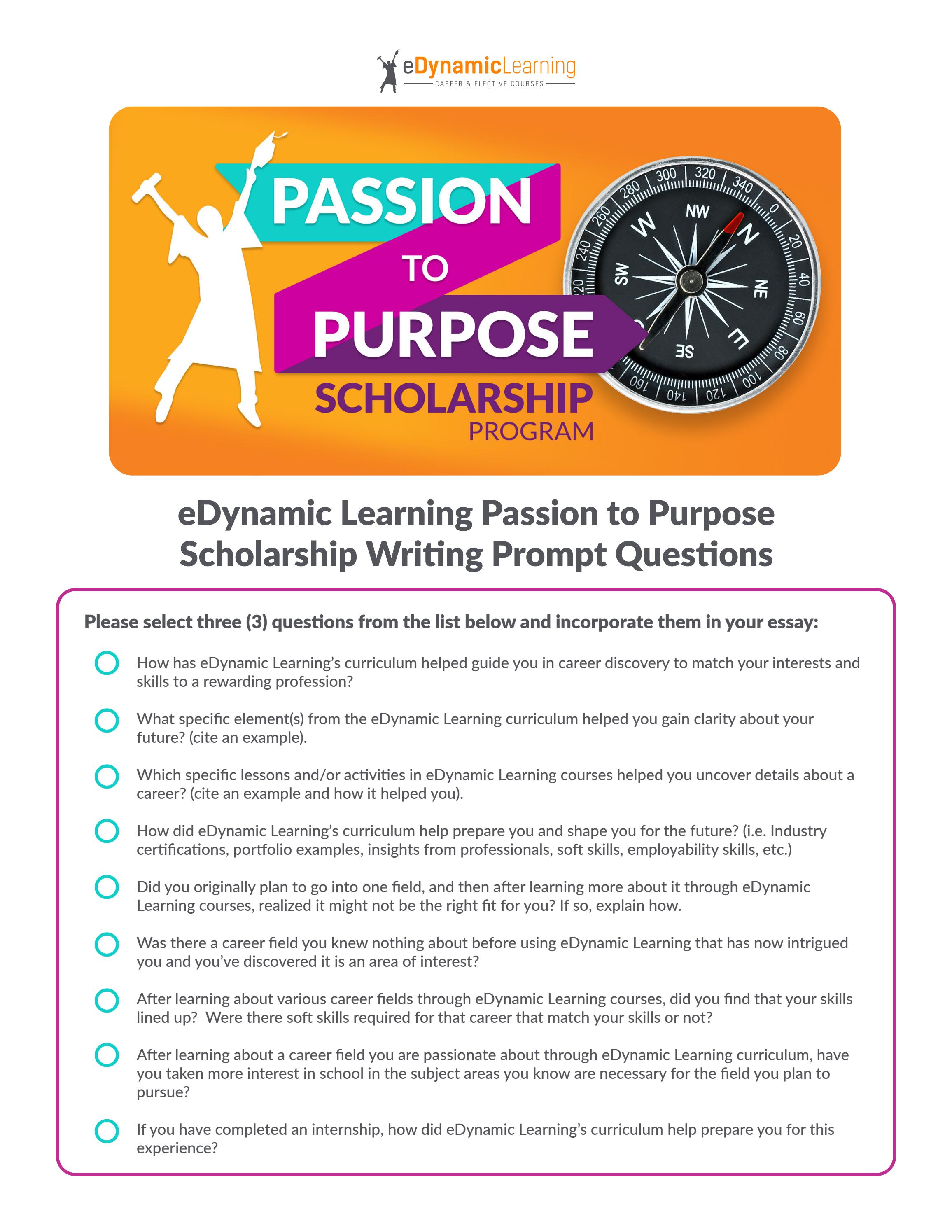 Passion to Purpose: Prompt Questions by edynamiclearning - Issuu