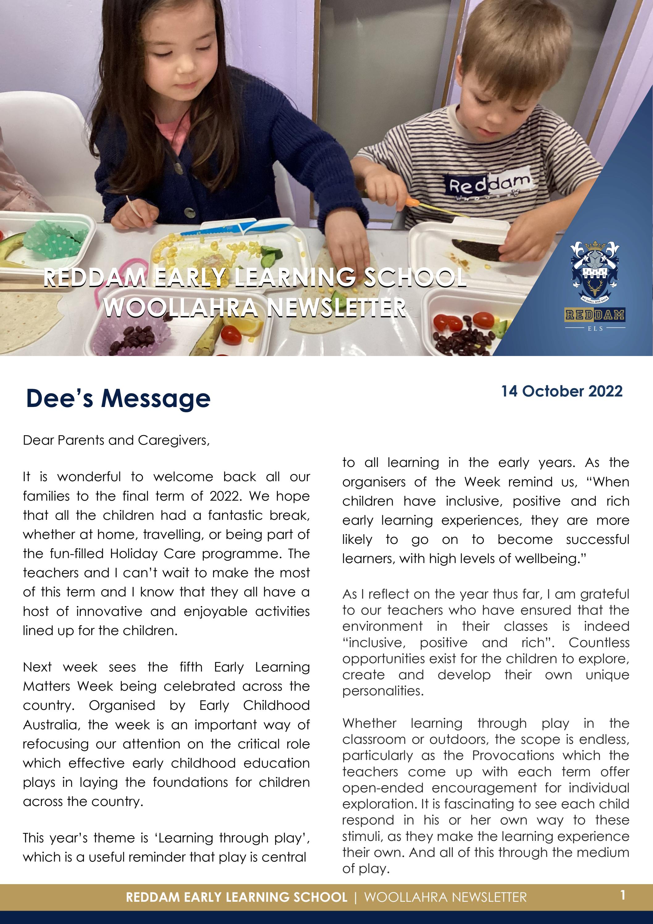Reddam Early Learning School Newsletter Vol 22 Issue 30 by Reddam House ...