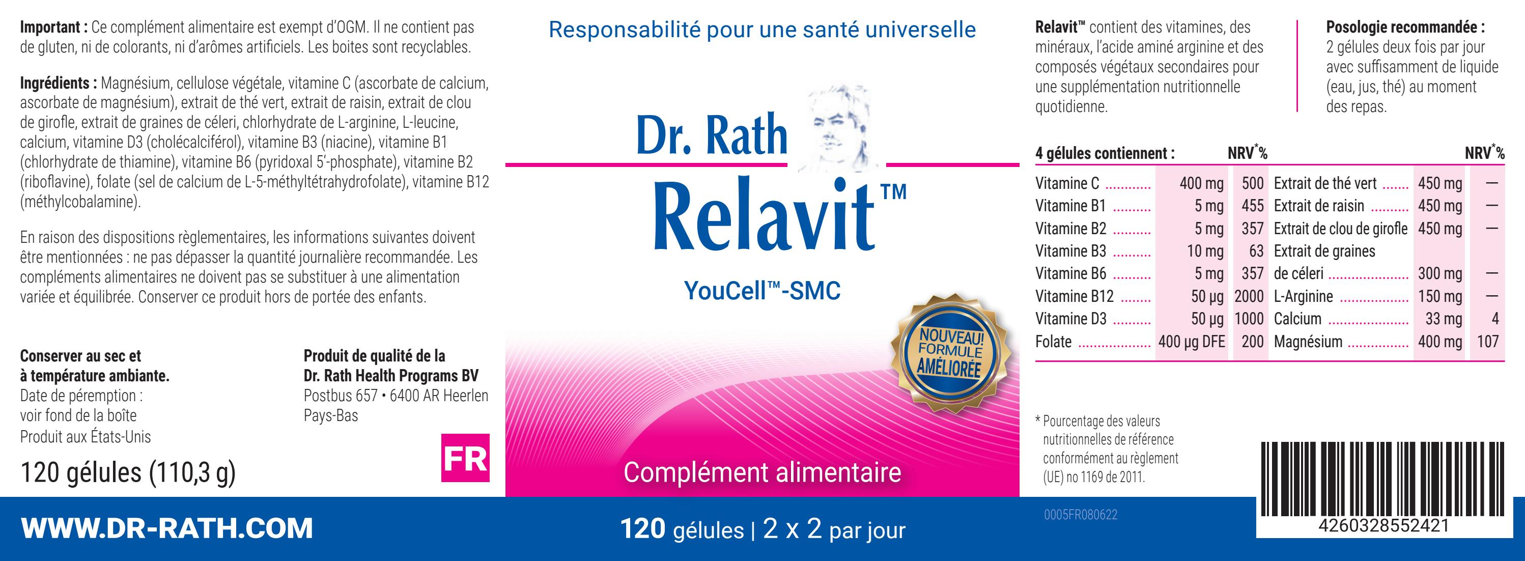 0005 Relavit™ - YouCell™-SMC 120 capsules - FR by Dr. Rath Health ...
