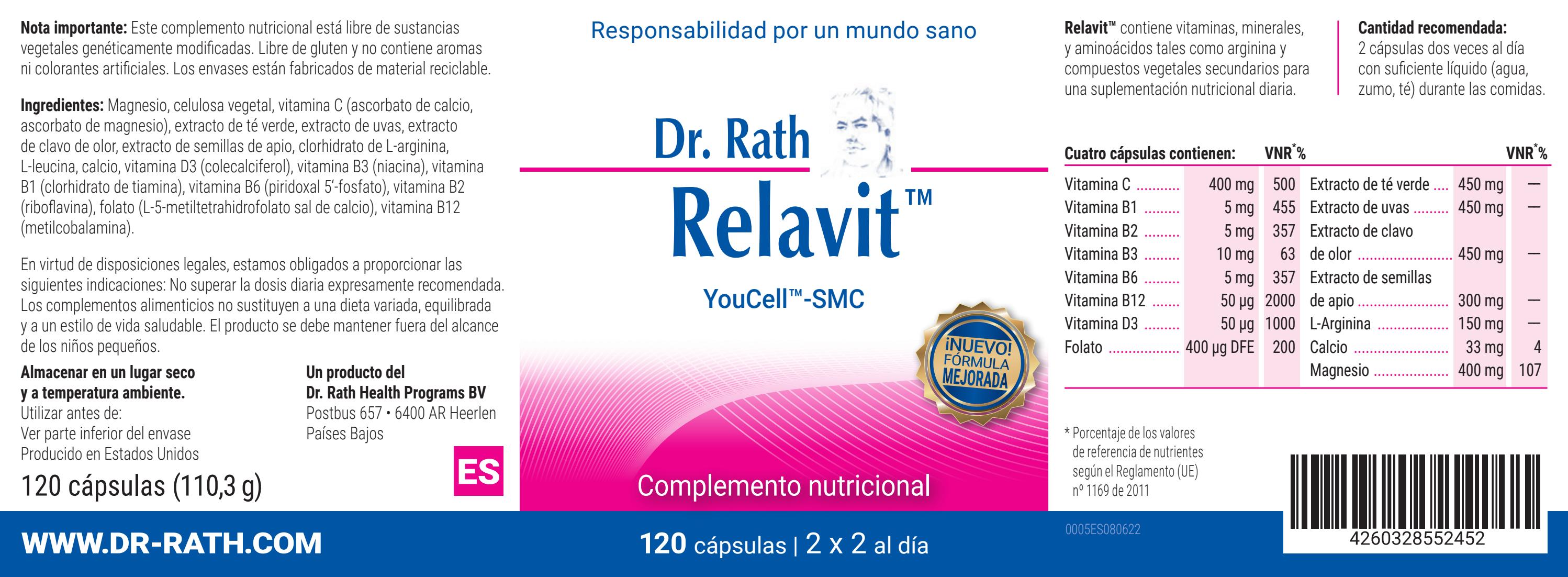 0005 Relavit™ - YouCell™-SMC 120 cápsulas - ES by Dr. Rath Health ...