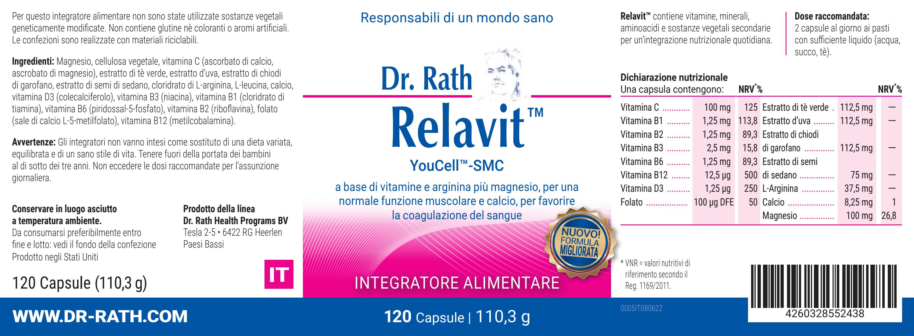 0005 Relavit™ - YouCell™-SMC 120 capsule - IT by Dr. Rath Health ...