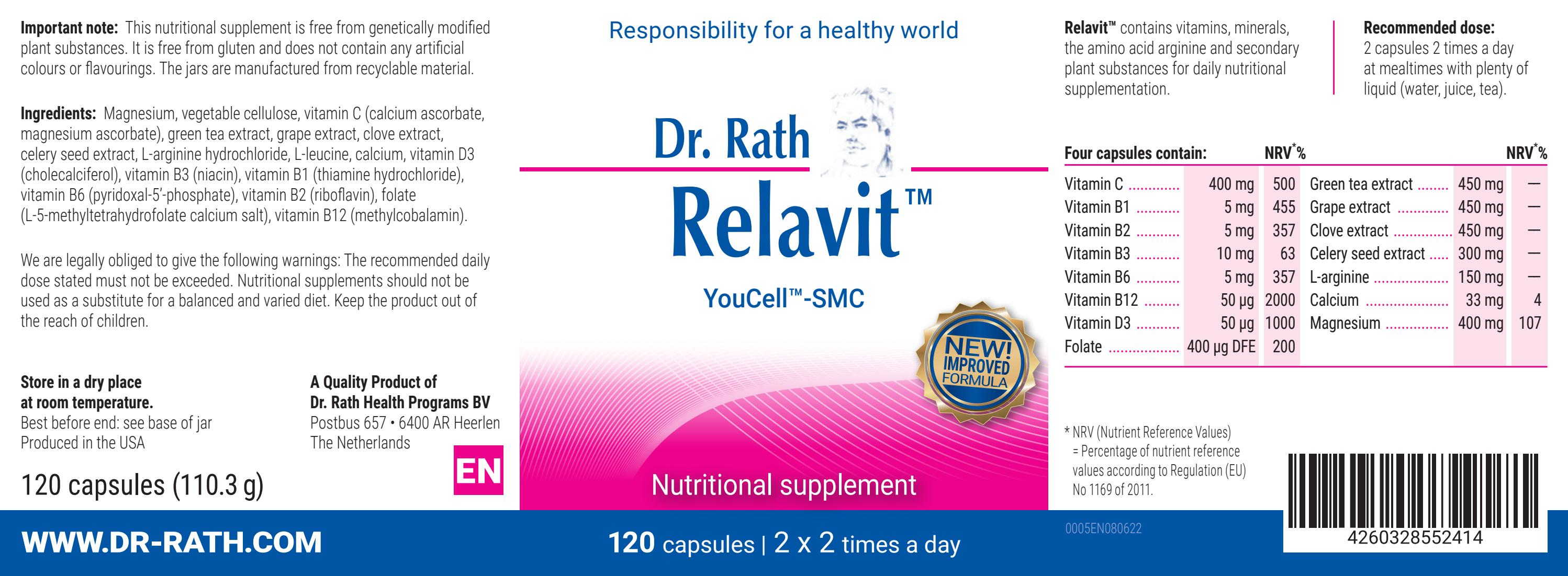 0005 Relavit™ - YouCell™-SMC 120 capsules - EN by Dr. Rath Health ...